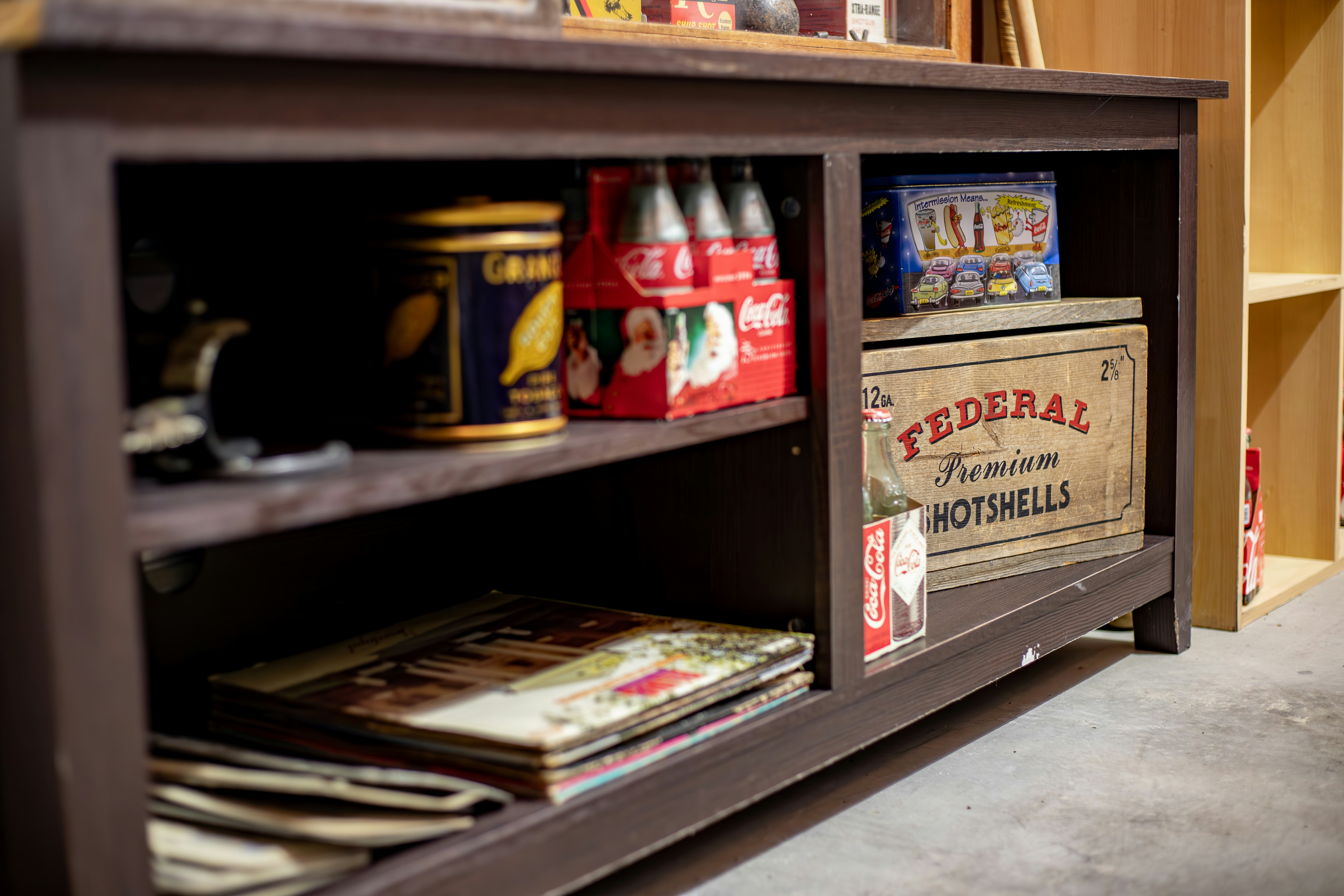 A shelf filled with lots of different types of food photo – Free ...