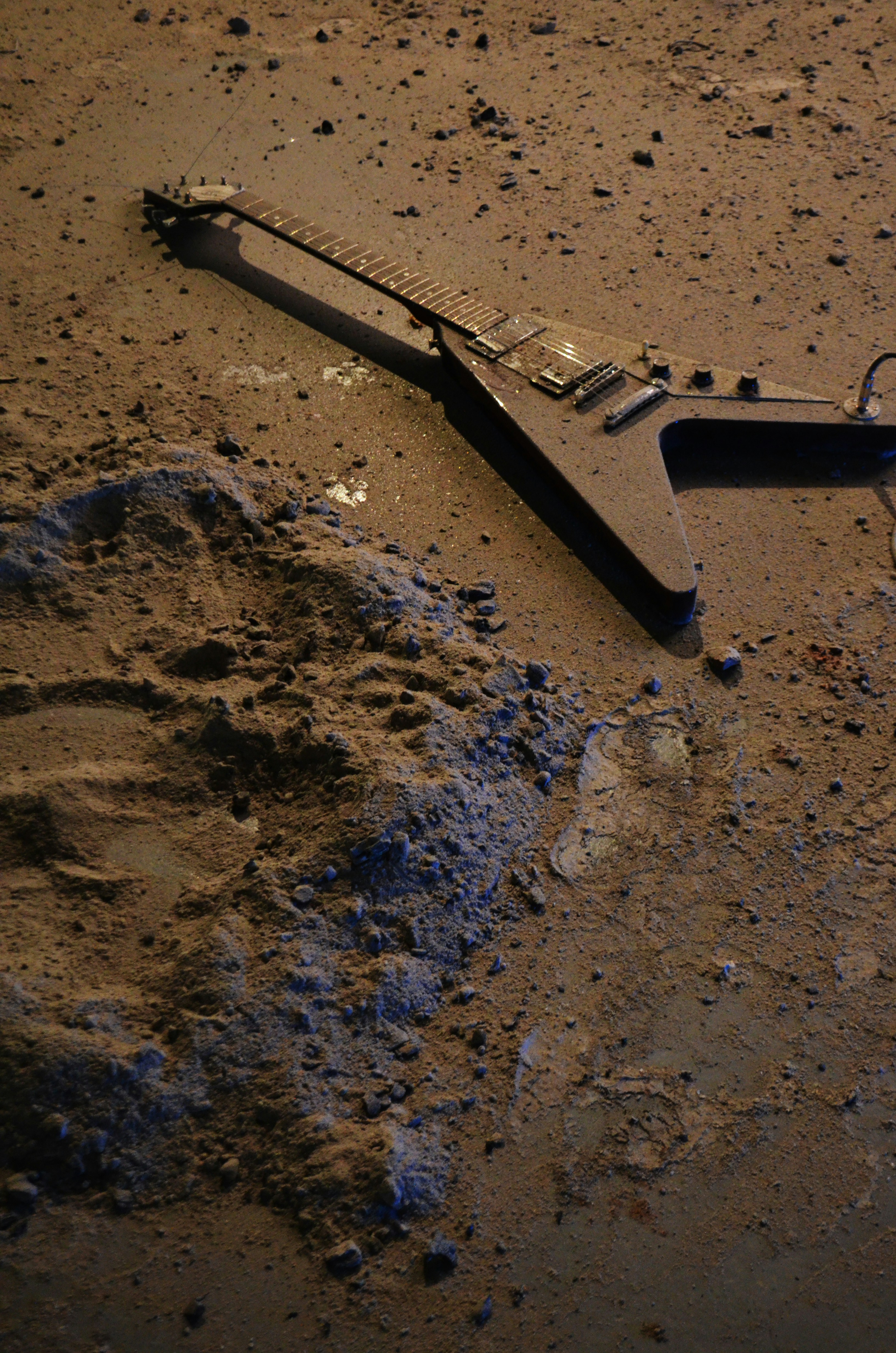 Moonlit Stratocaster in the Lunar Dust