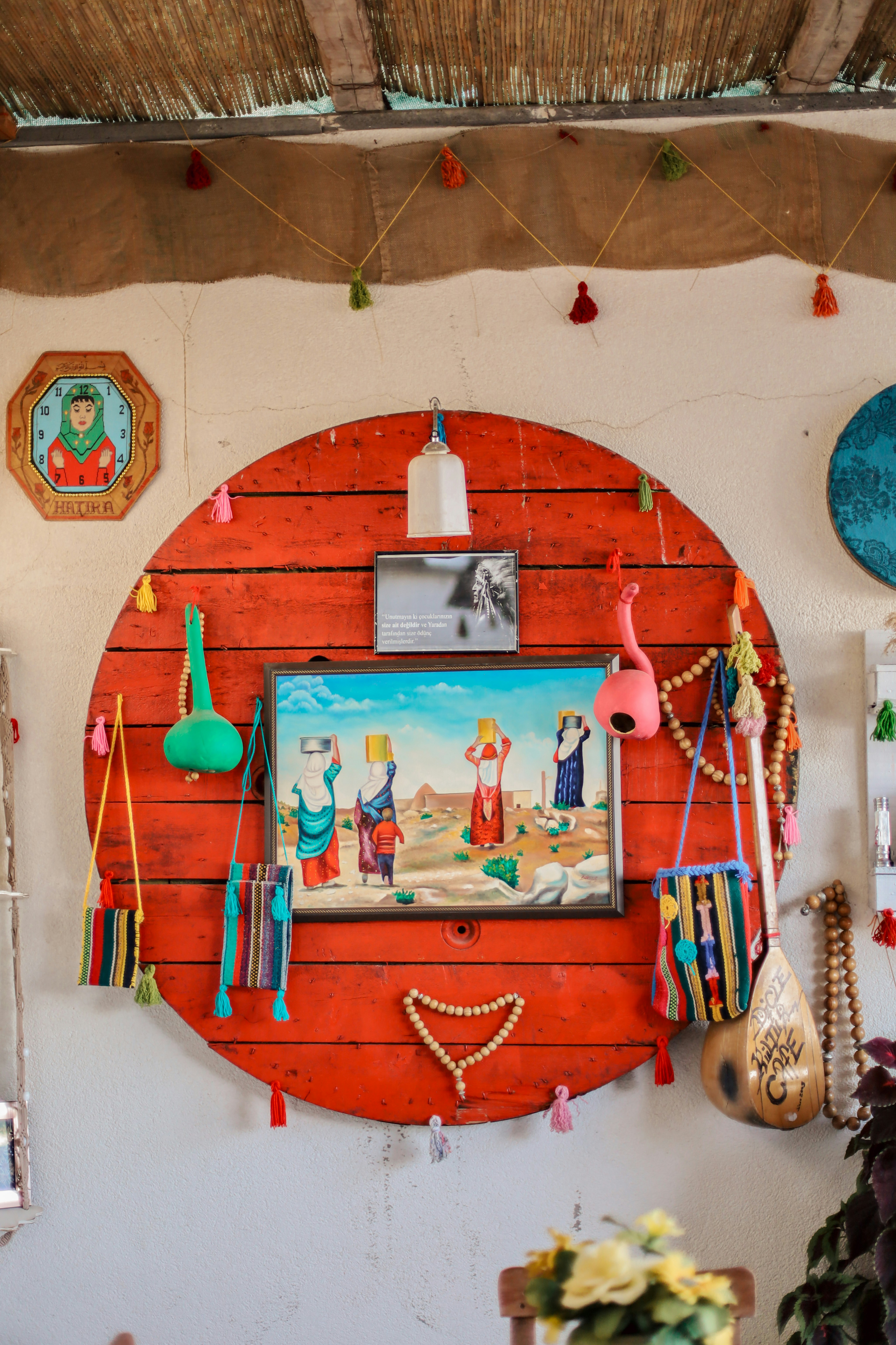 Fiesta of Colors on a Red Circle