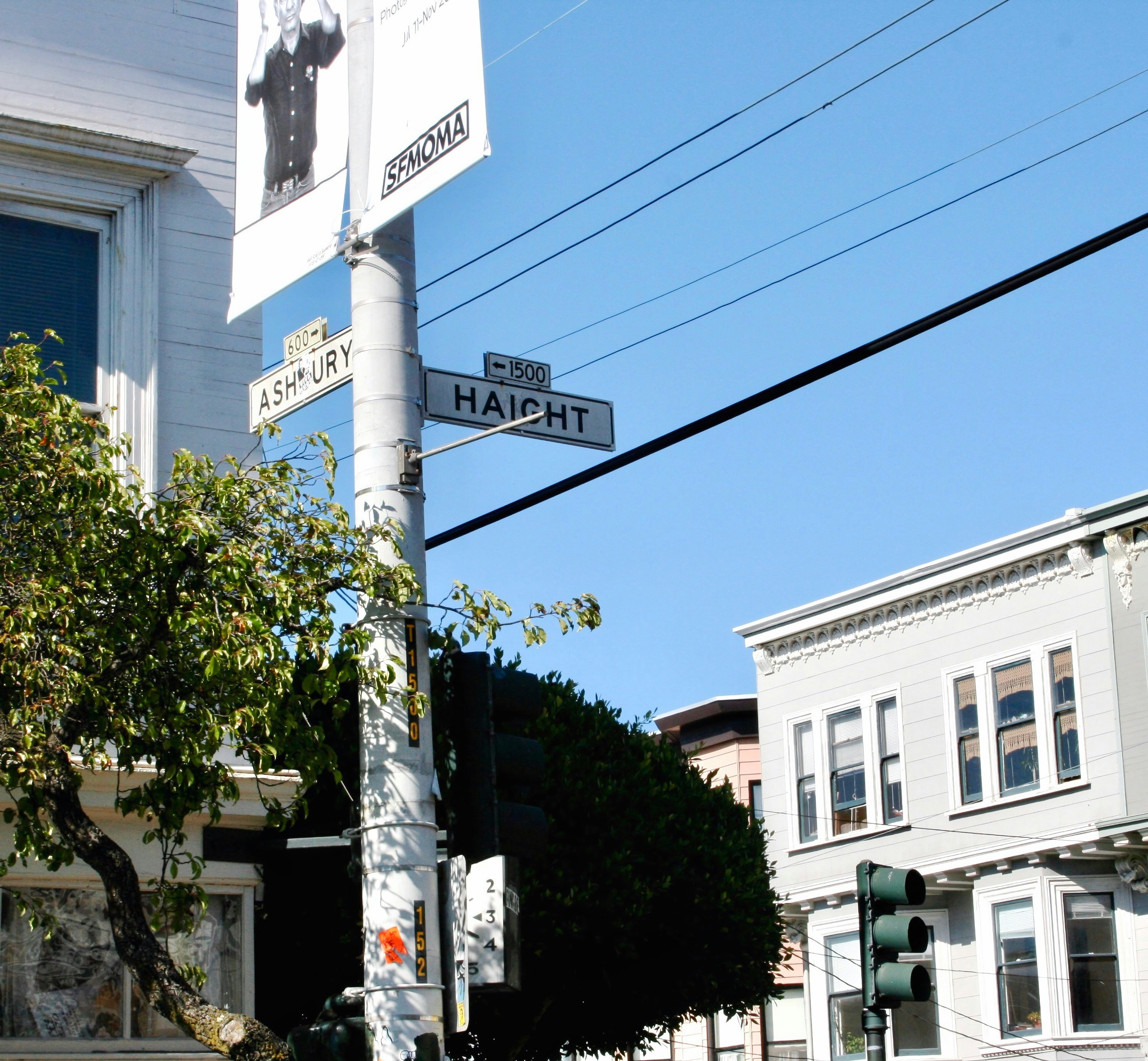Ashbury & Haight Street Sign Ensemble Under a Clear San Francisco Sky