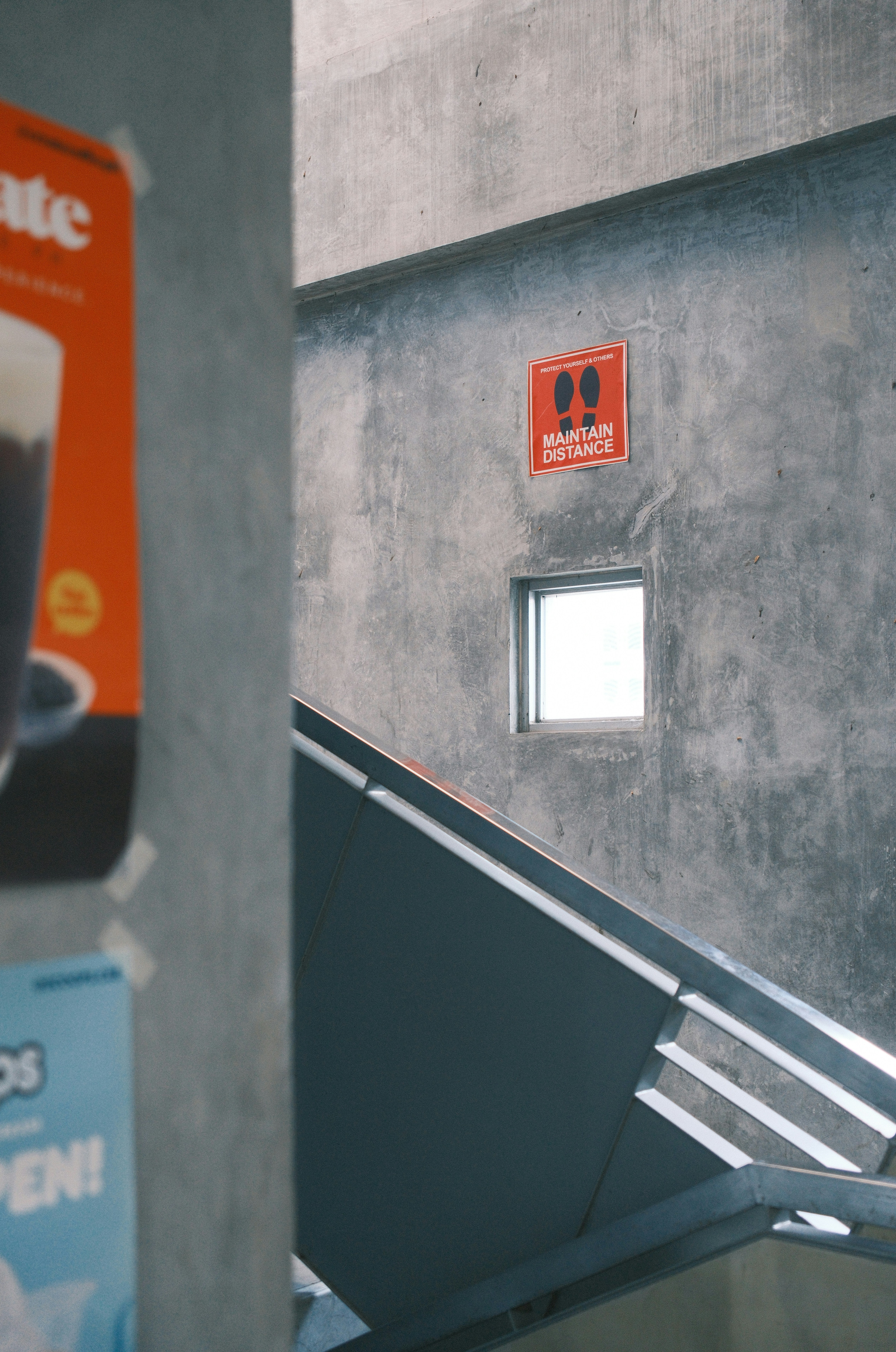 Concrete Angles: Stairwell Geometry and Signage