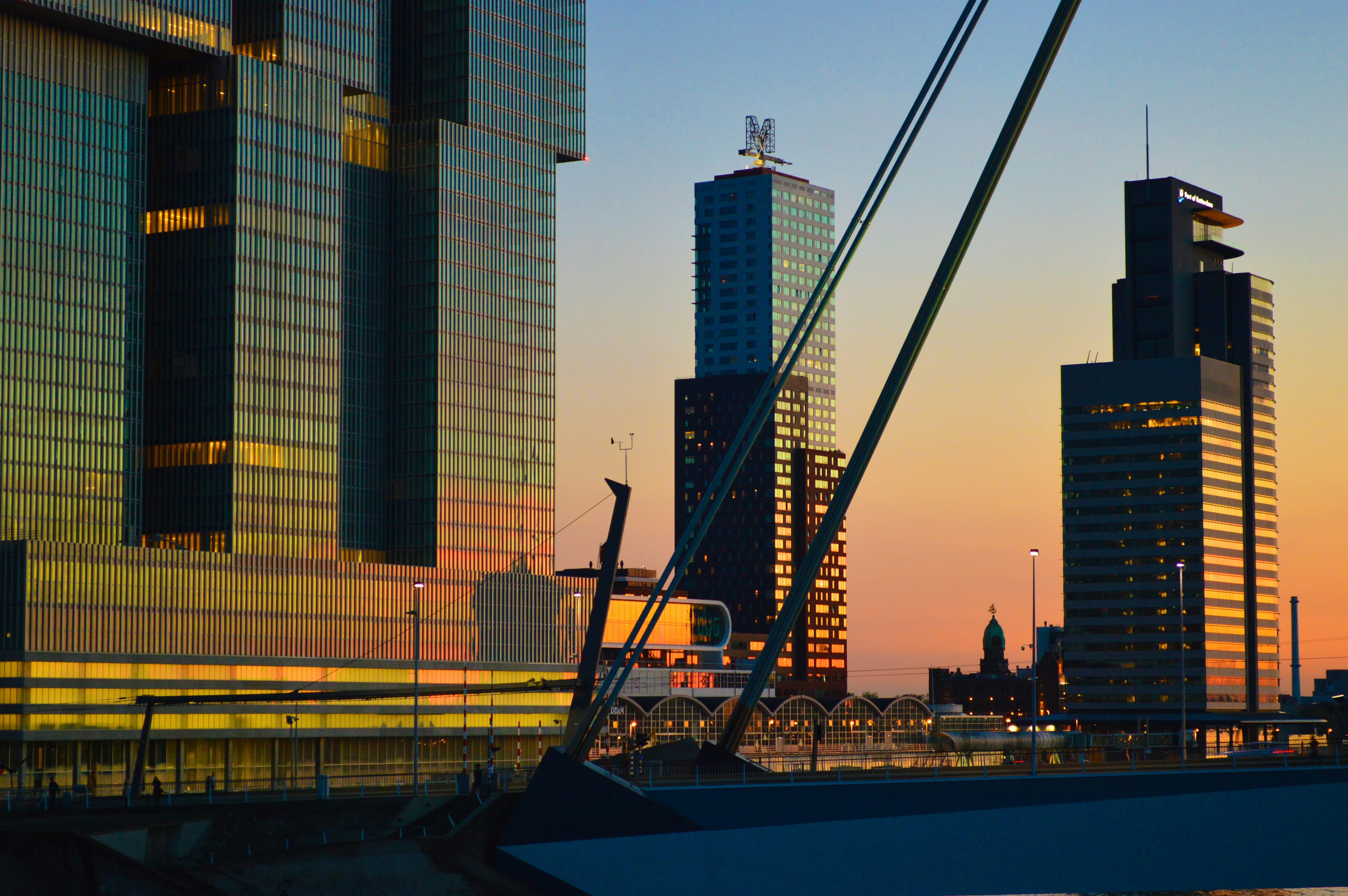 Urban Reflections at Sunset Harbor