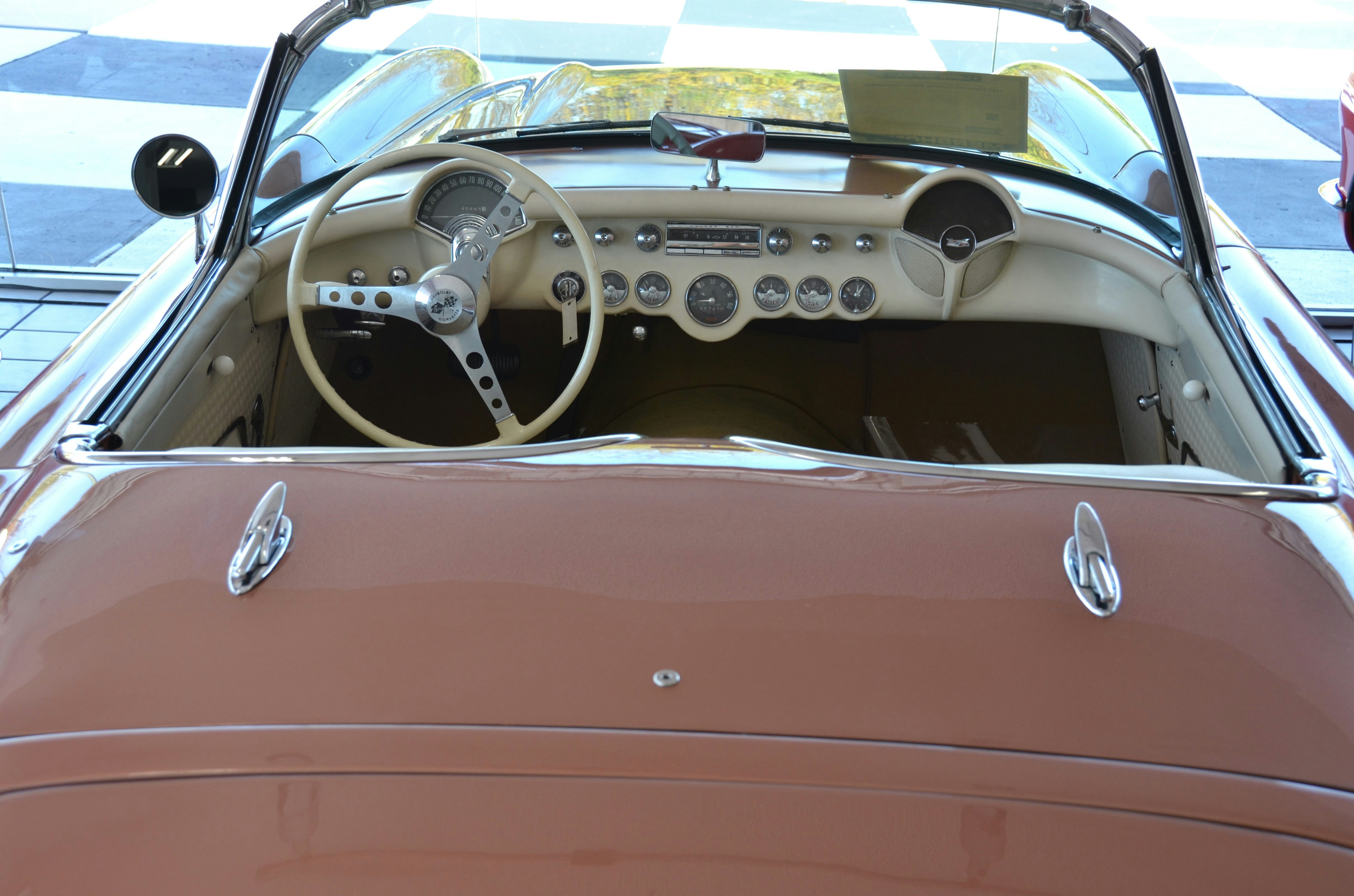 Pastel Cockpit Reverie: A 1950s Convertible Interior