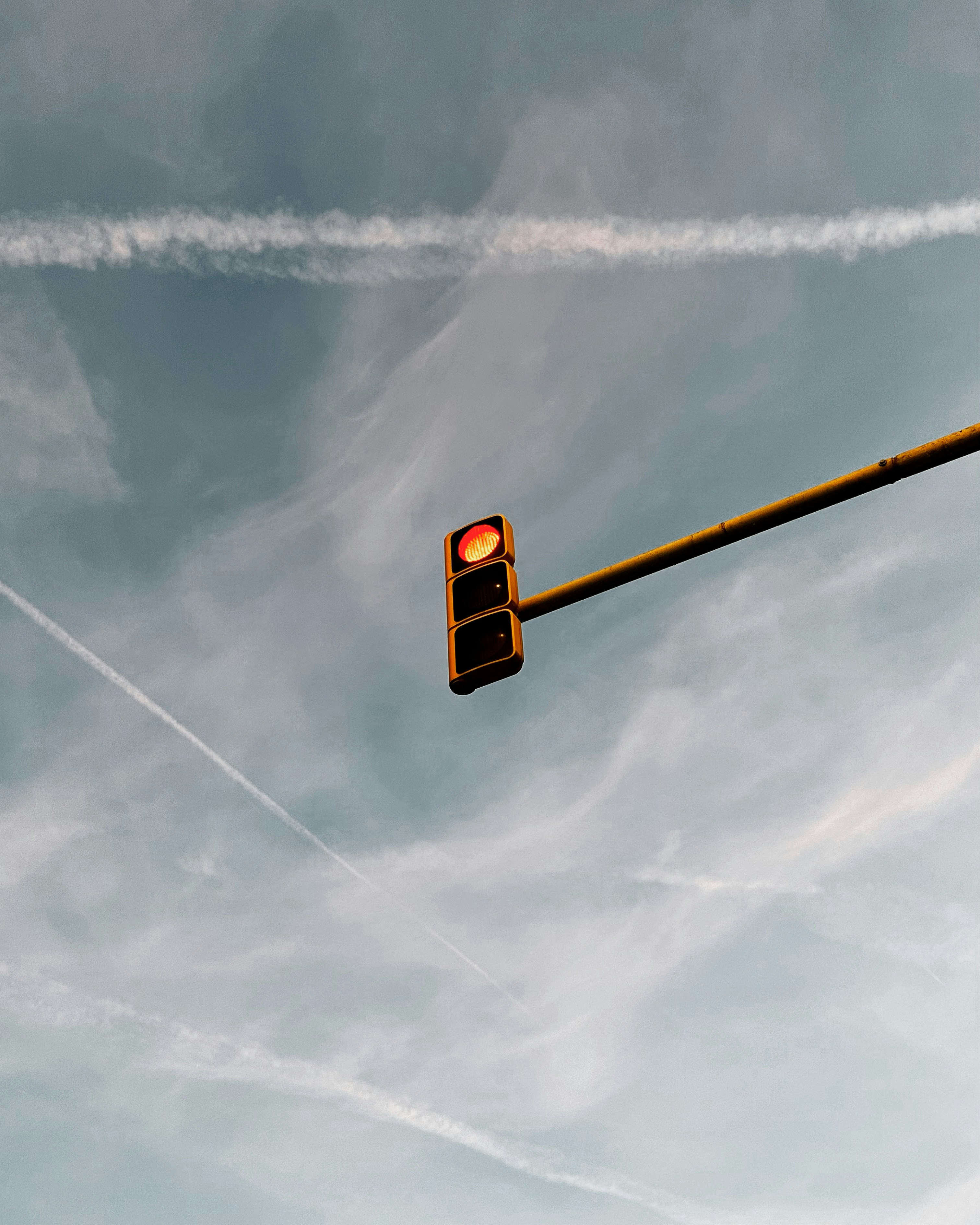 Red Signal in a Skyward Corridor