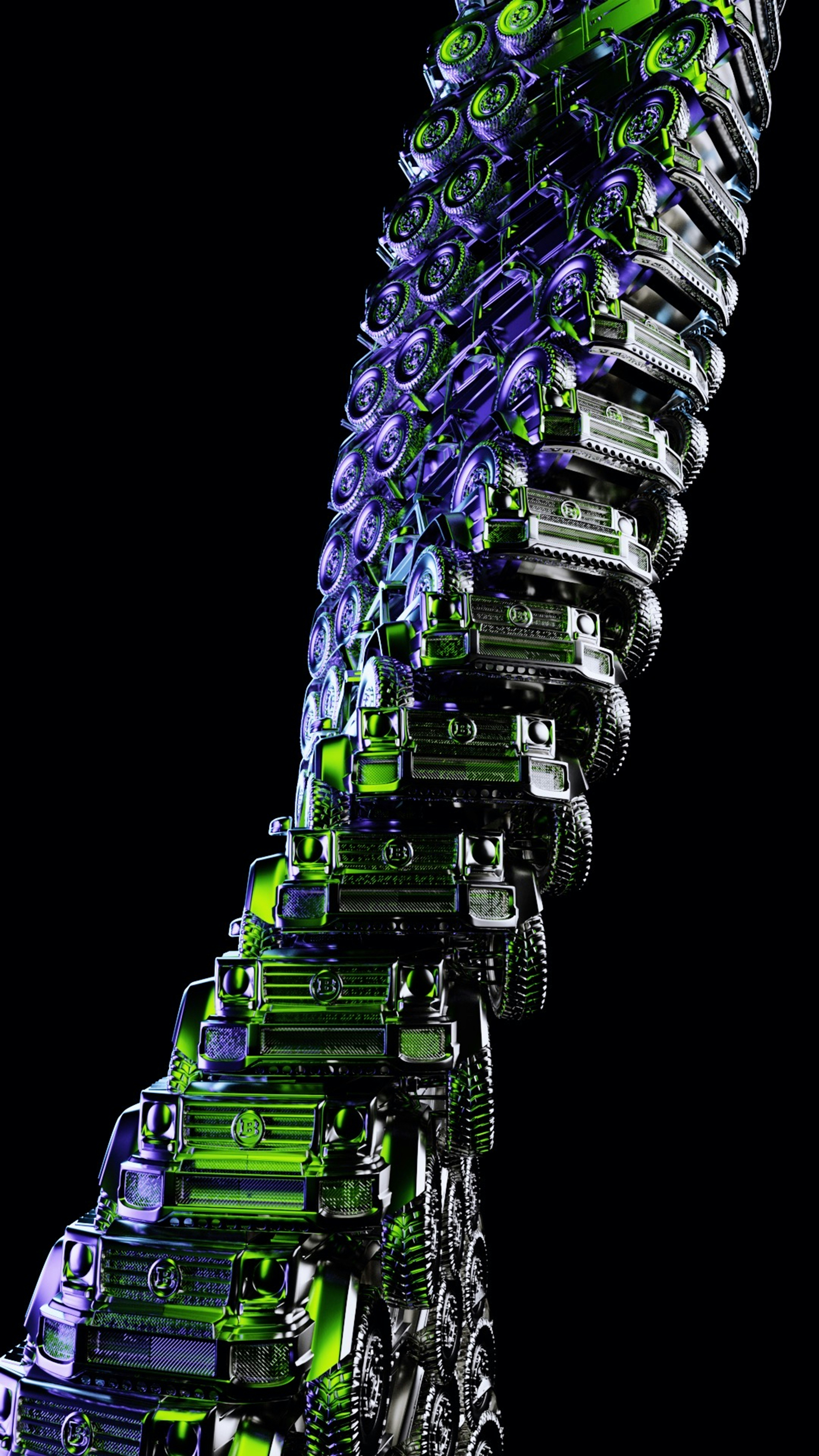 A very tall stack of cars in a black background photo – Free Alloy ...