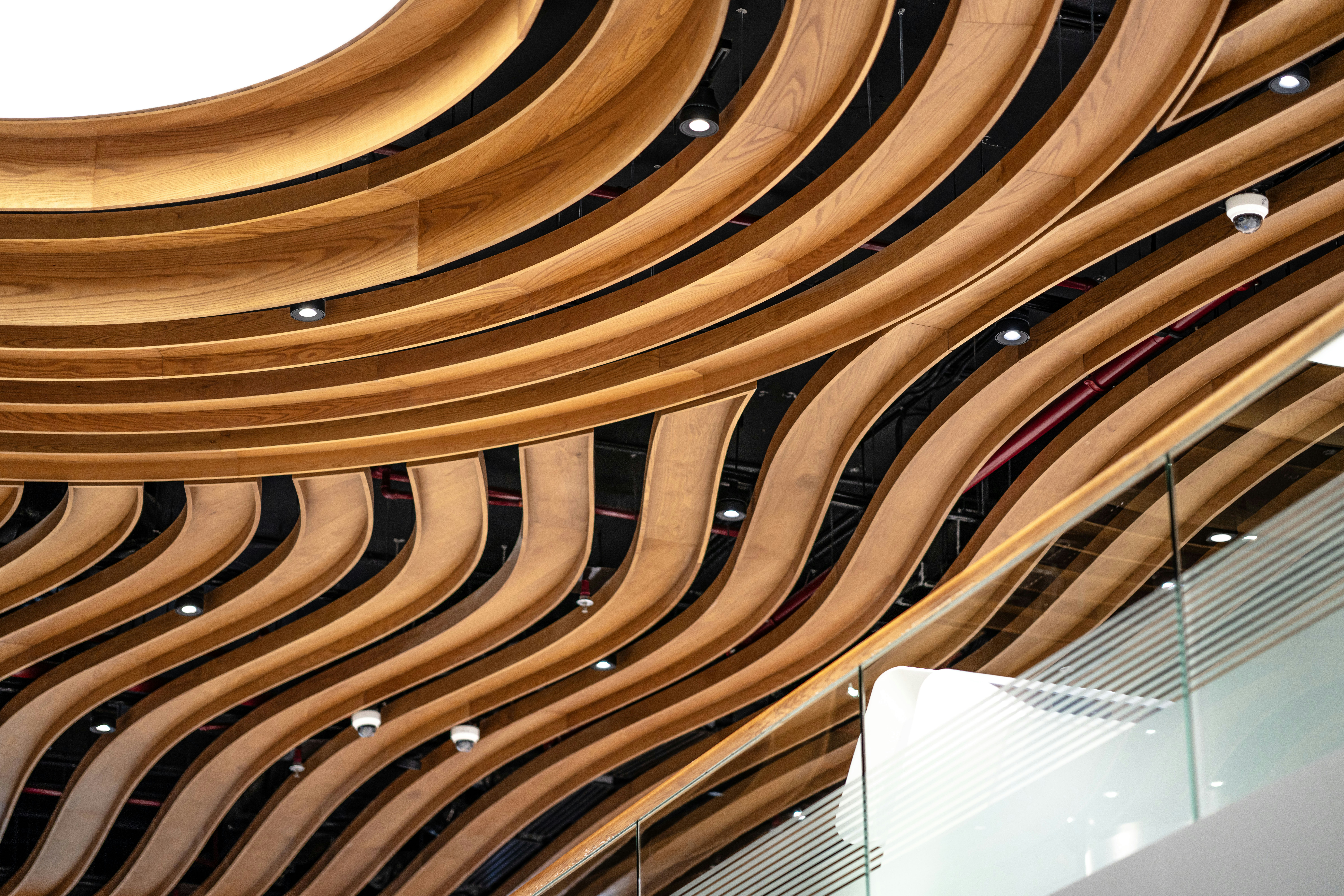 A large wooden structure with a skylight above it photo – Free Dubai ...