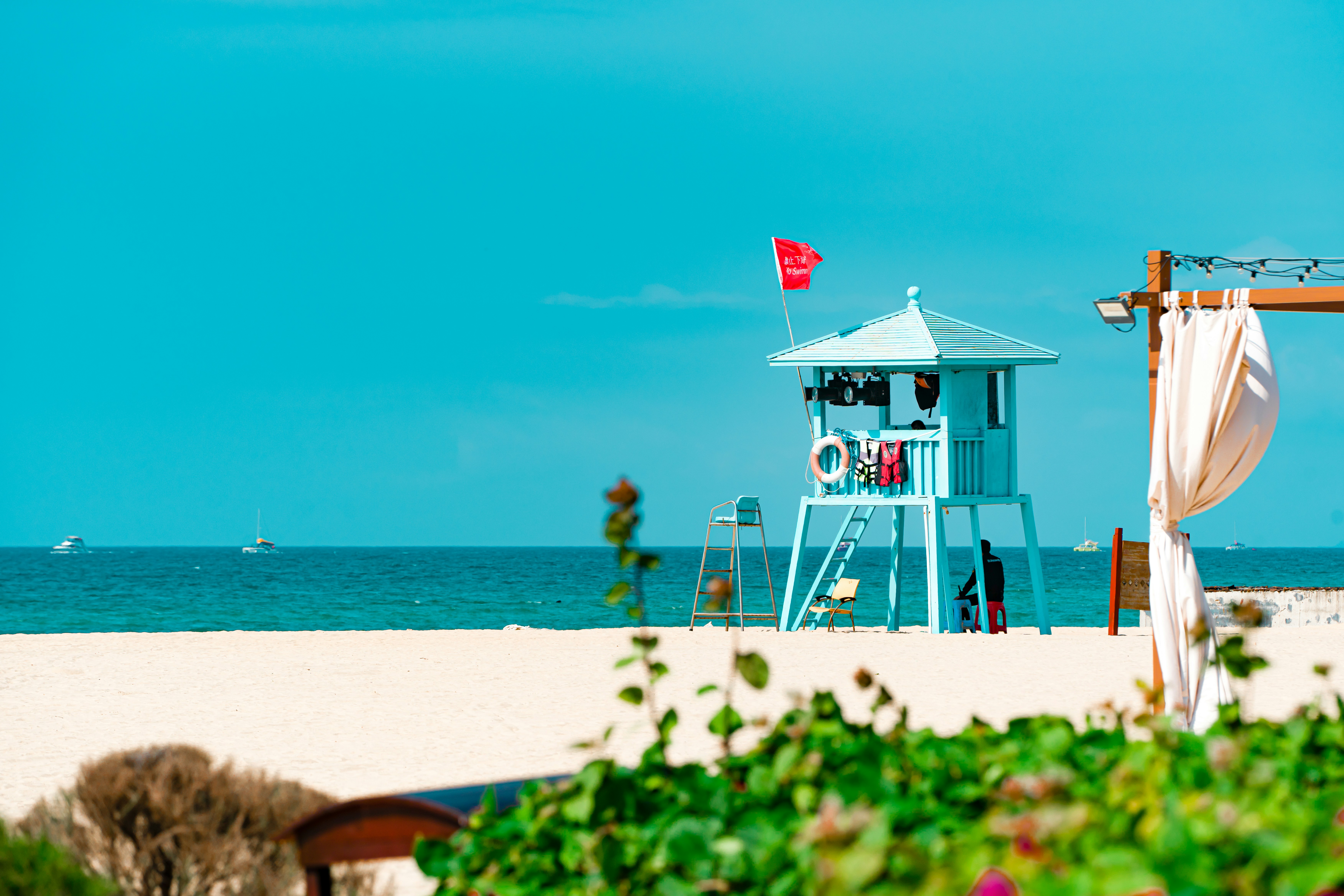 Beach,seaside,guard tower,Hainan
