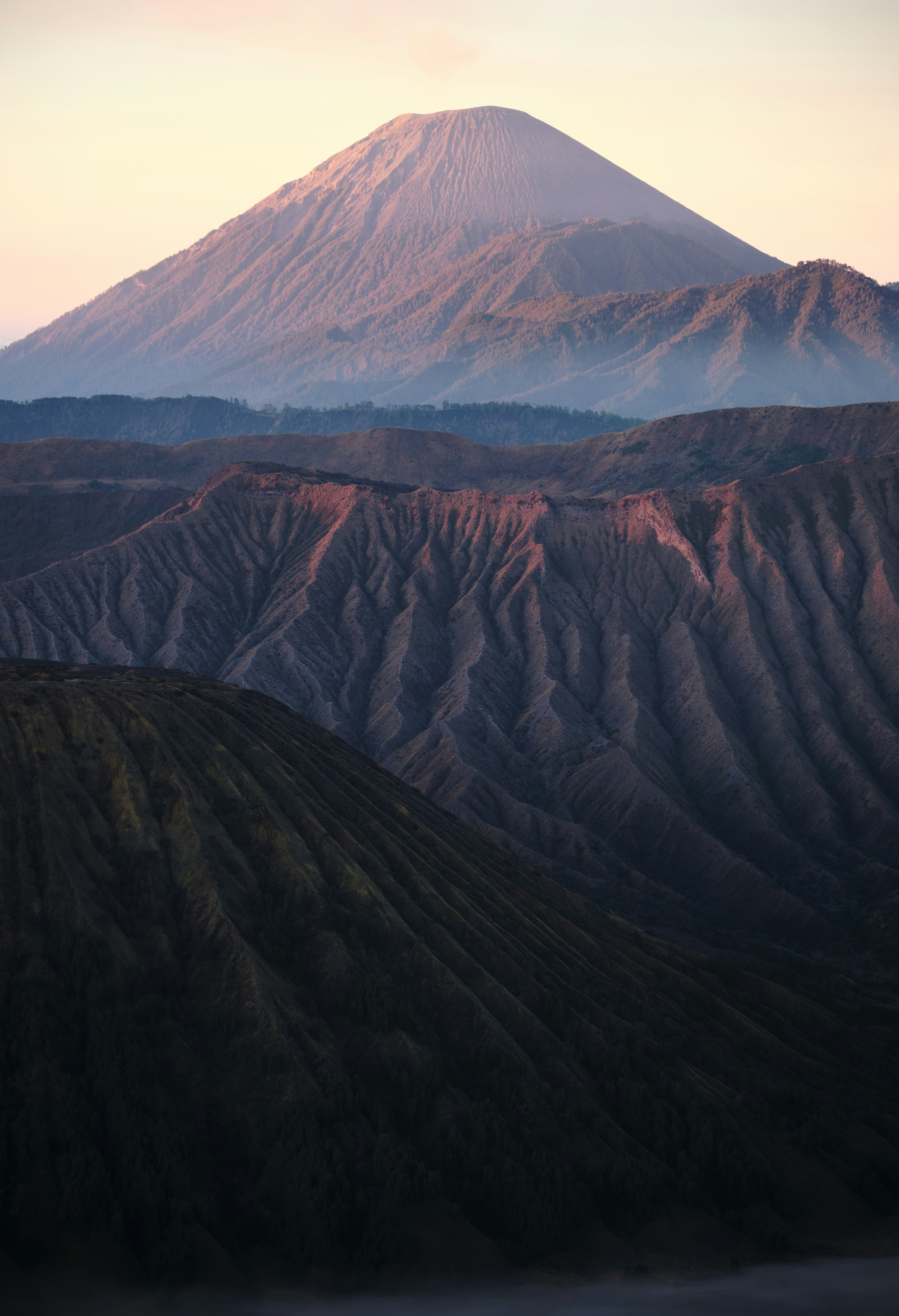 A view of a mountain with a very tall peak photo – Free Gunung bromo ...