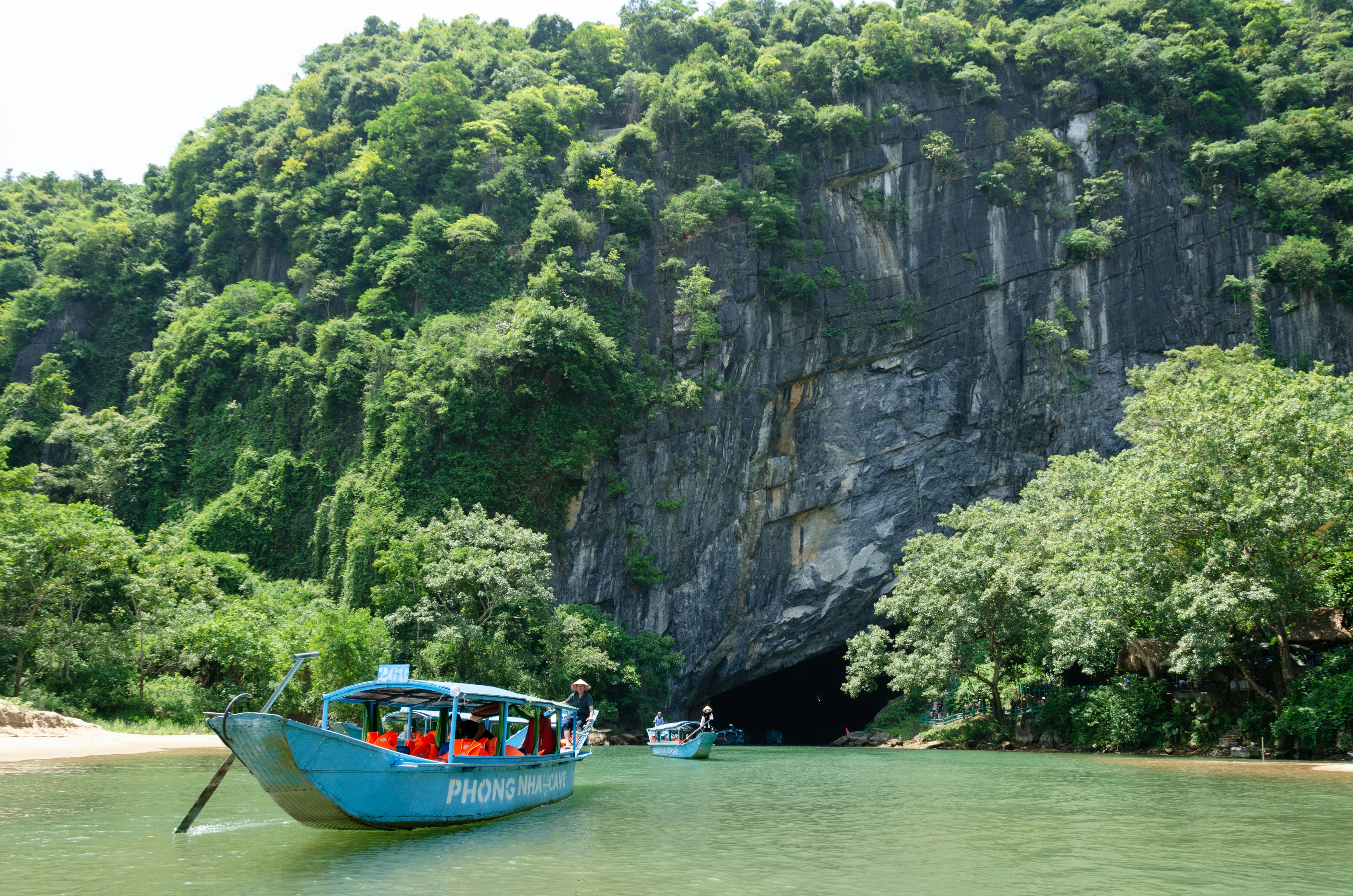 Wooden boat trip along the Son River into Phong Nha Cave in the Phong Nha - Ke Bang National Park in Vietnam, nominated as a UNESCO World Heritage Site in 1998!