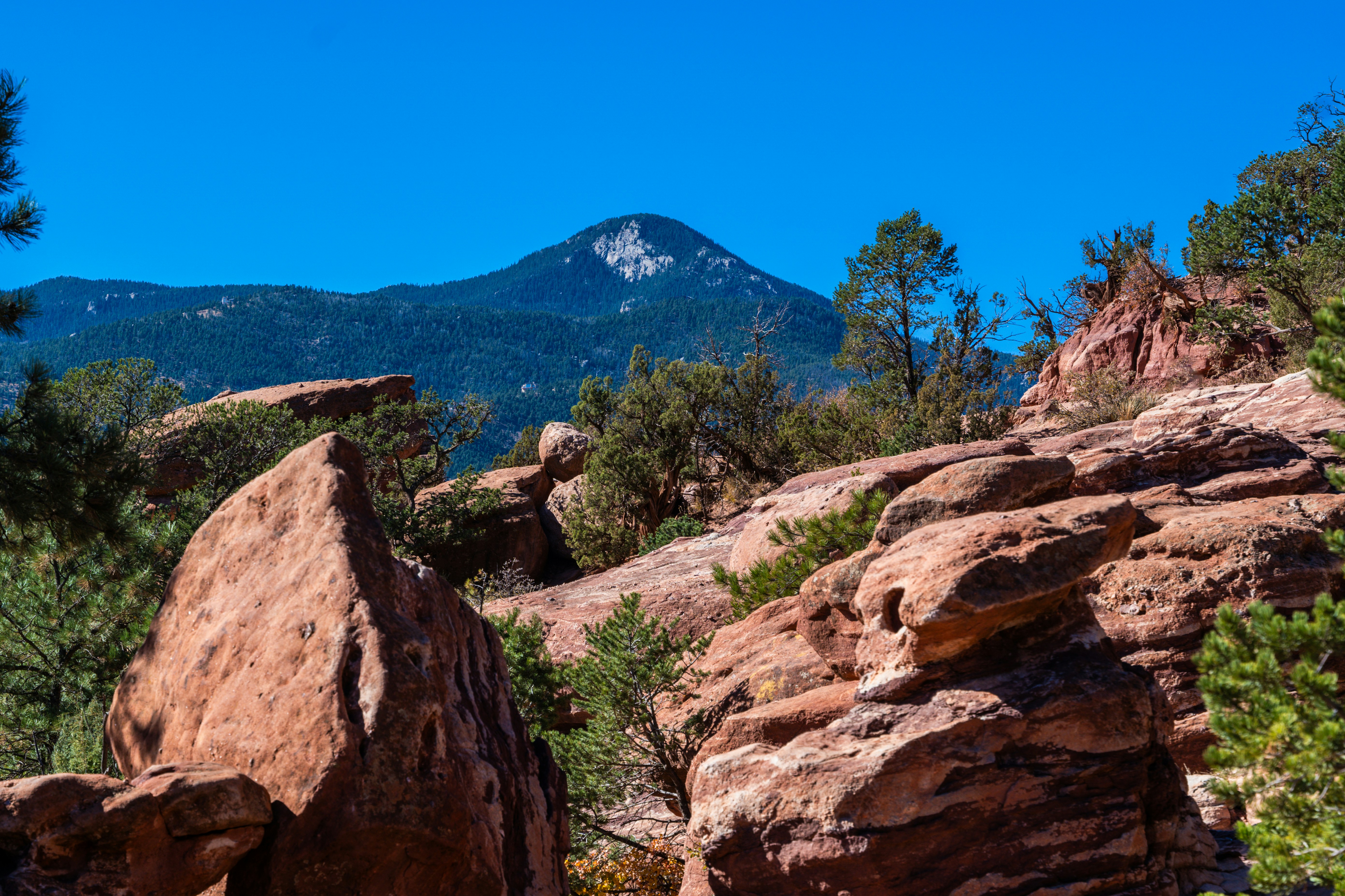 Red Granite Sentinel under a Cerulean Sky
