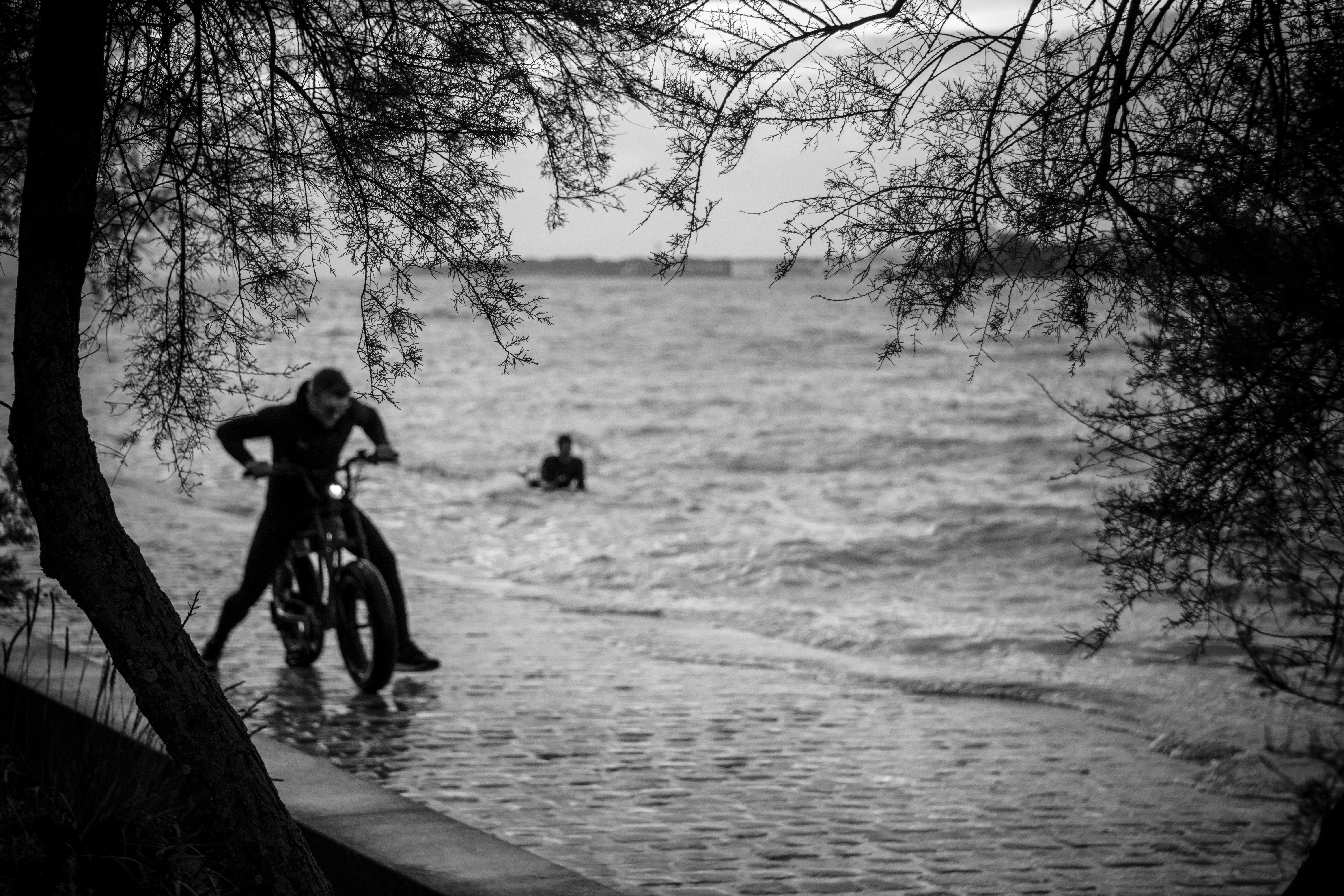Rider Emerges from the Shoreline Shadow