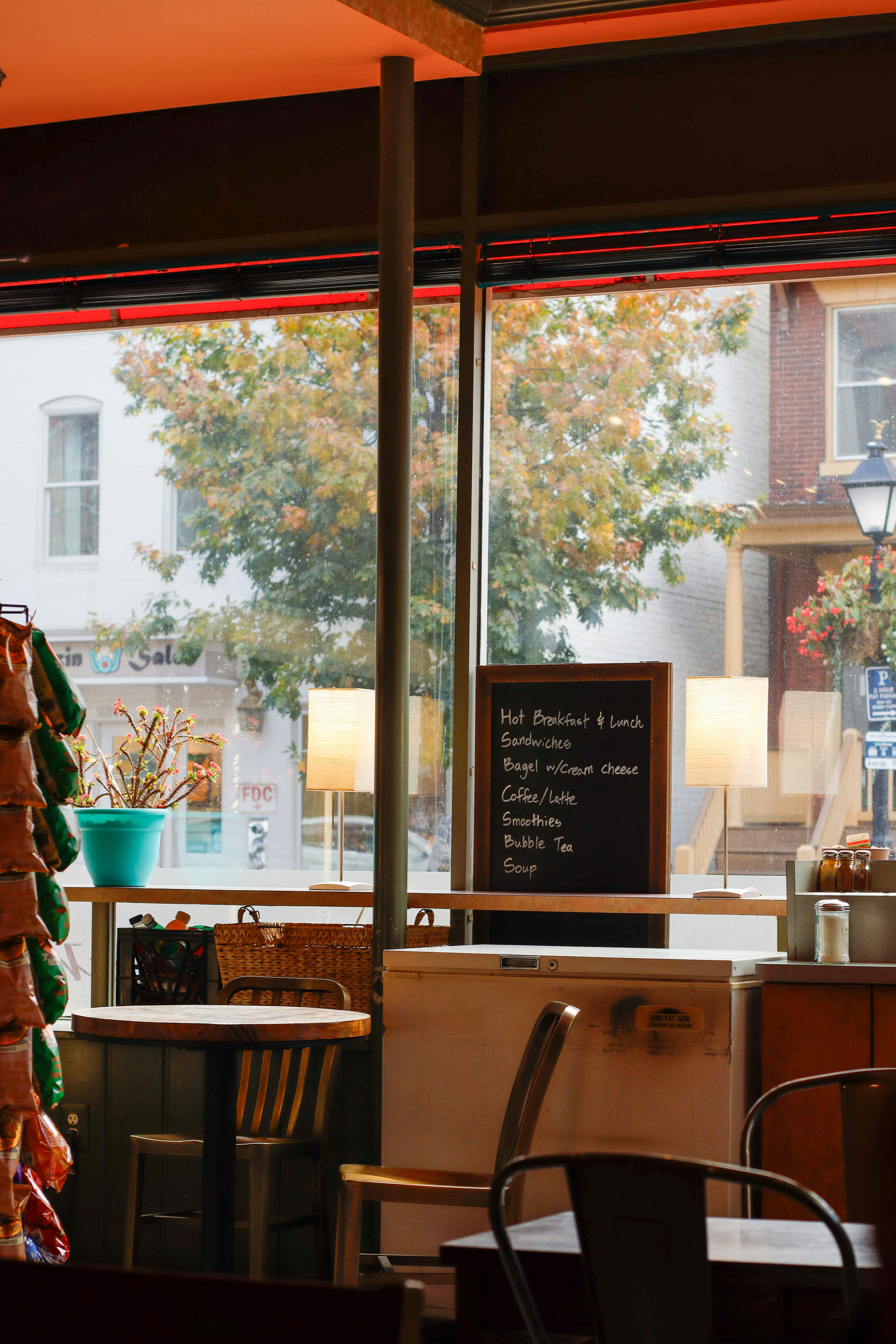 A view of a restaurant through a window photo – Free Alexandria Image ...