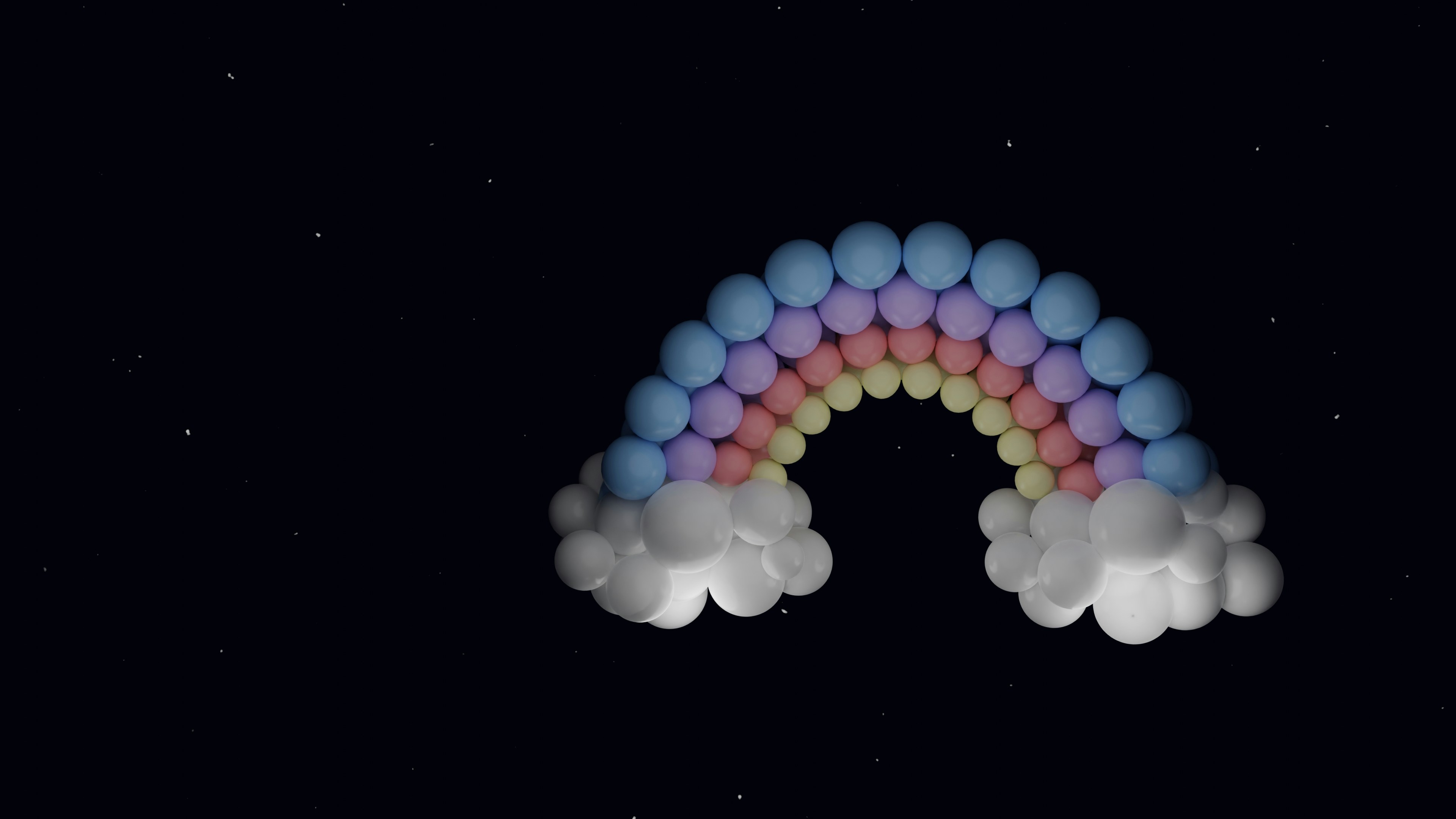 A rainbow made of balloons floating in the air photo – Free Digital ...