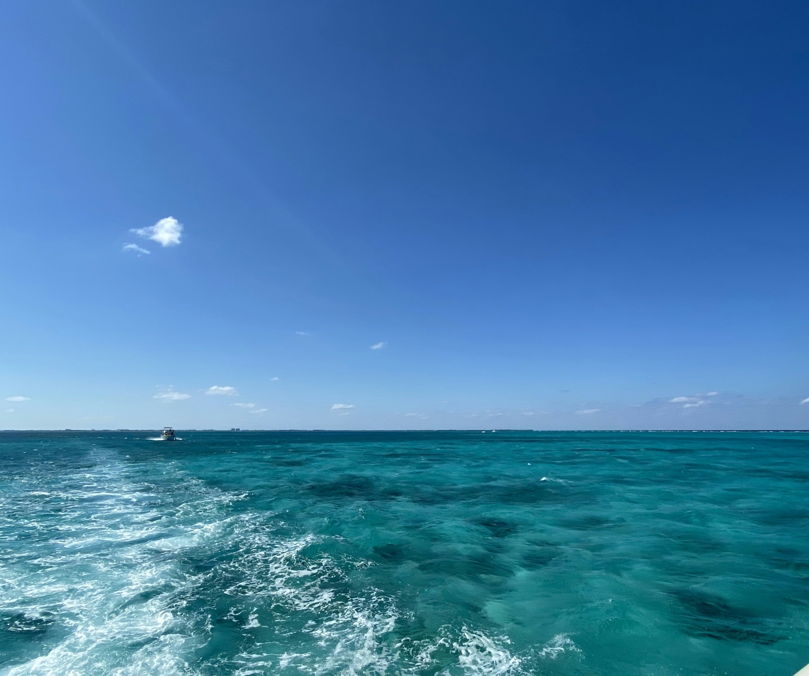 A view of the ocean from the back of a boat photo – Free Cayman islands ...