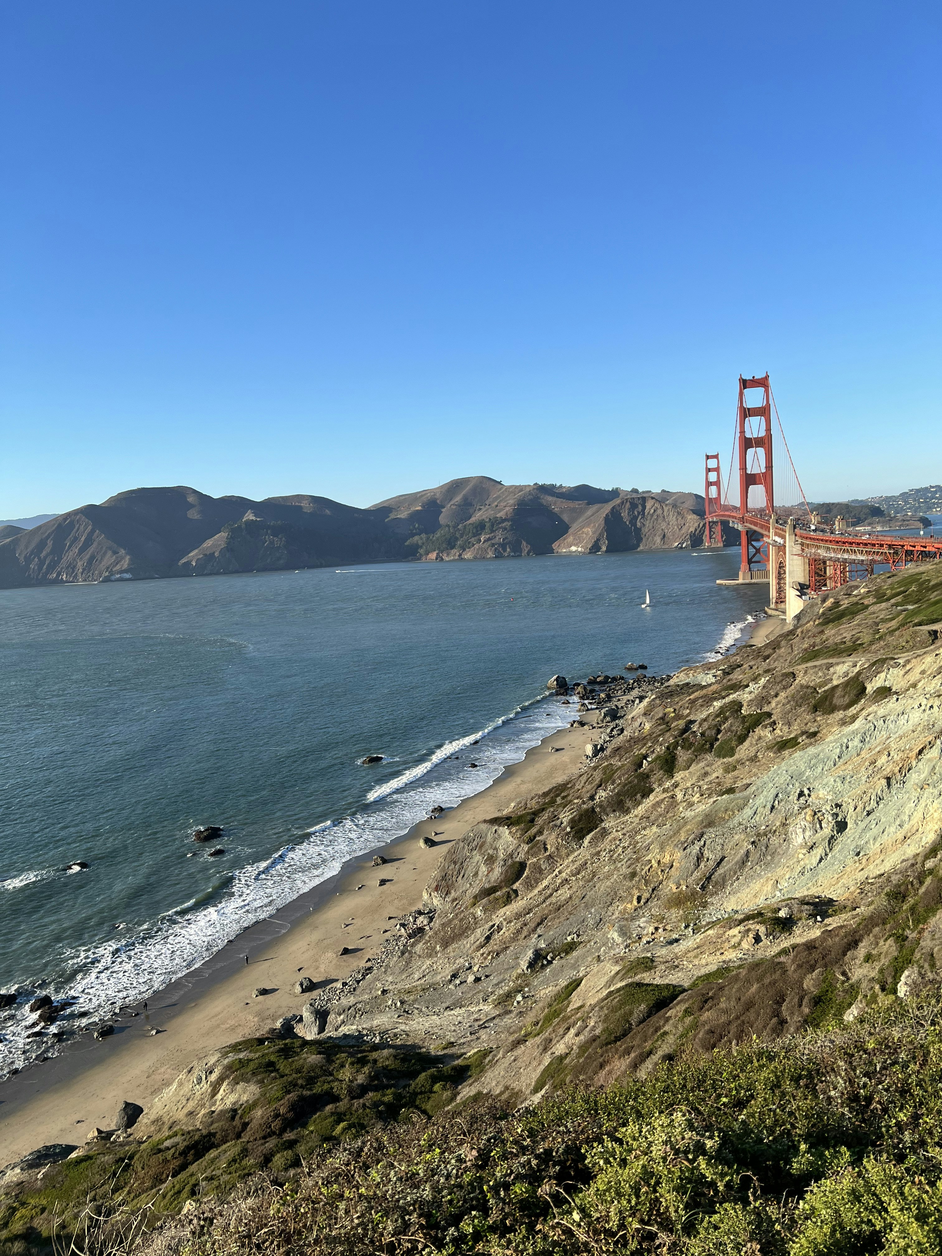 Red Span on the Bay: Craggy Shoreline Toward the Golden Gate
