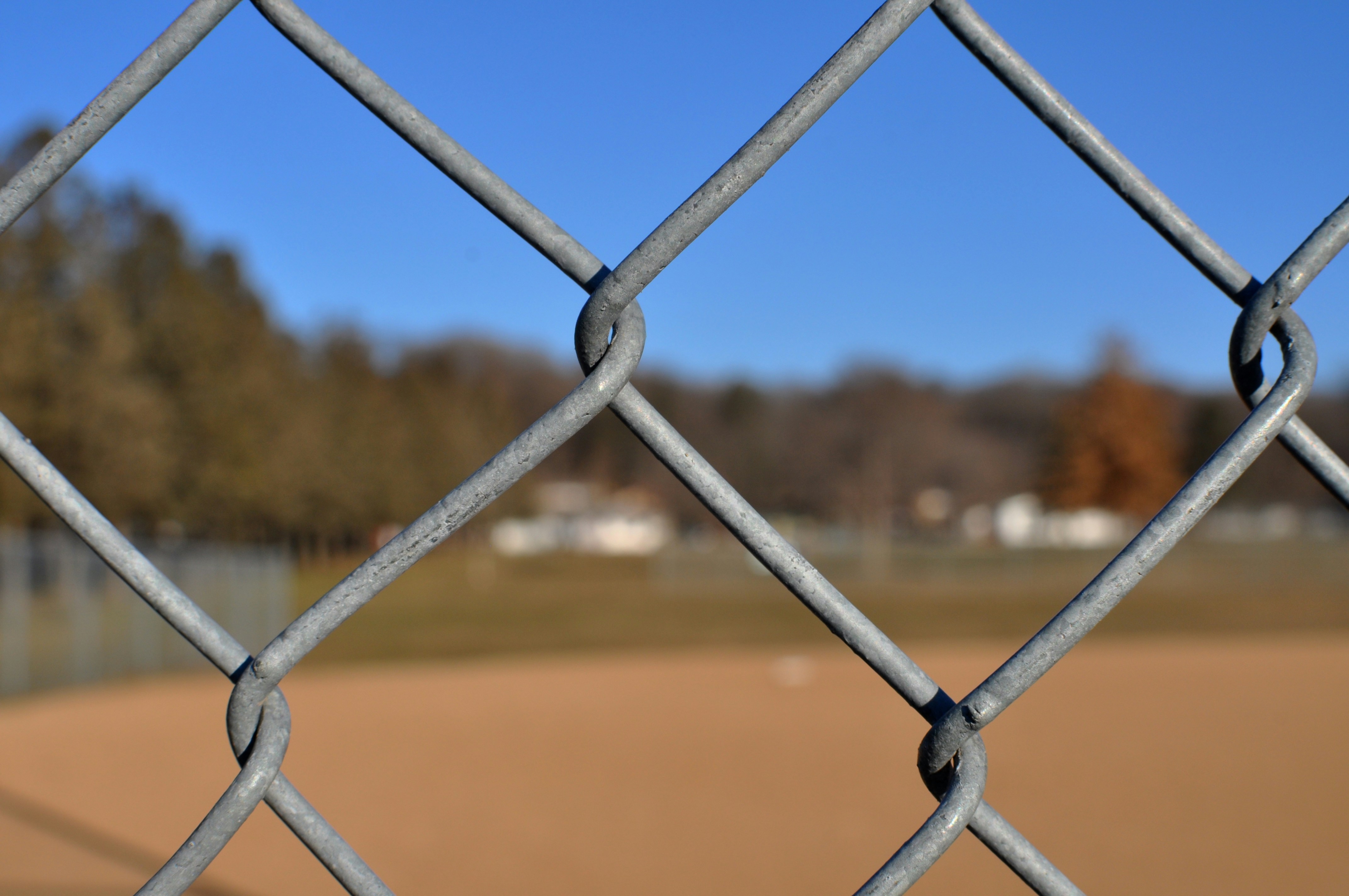 Diamond Mesh: Framing a Quiet Field Through Chain-Link