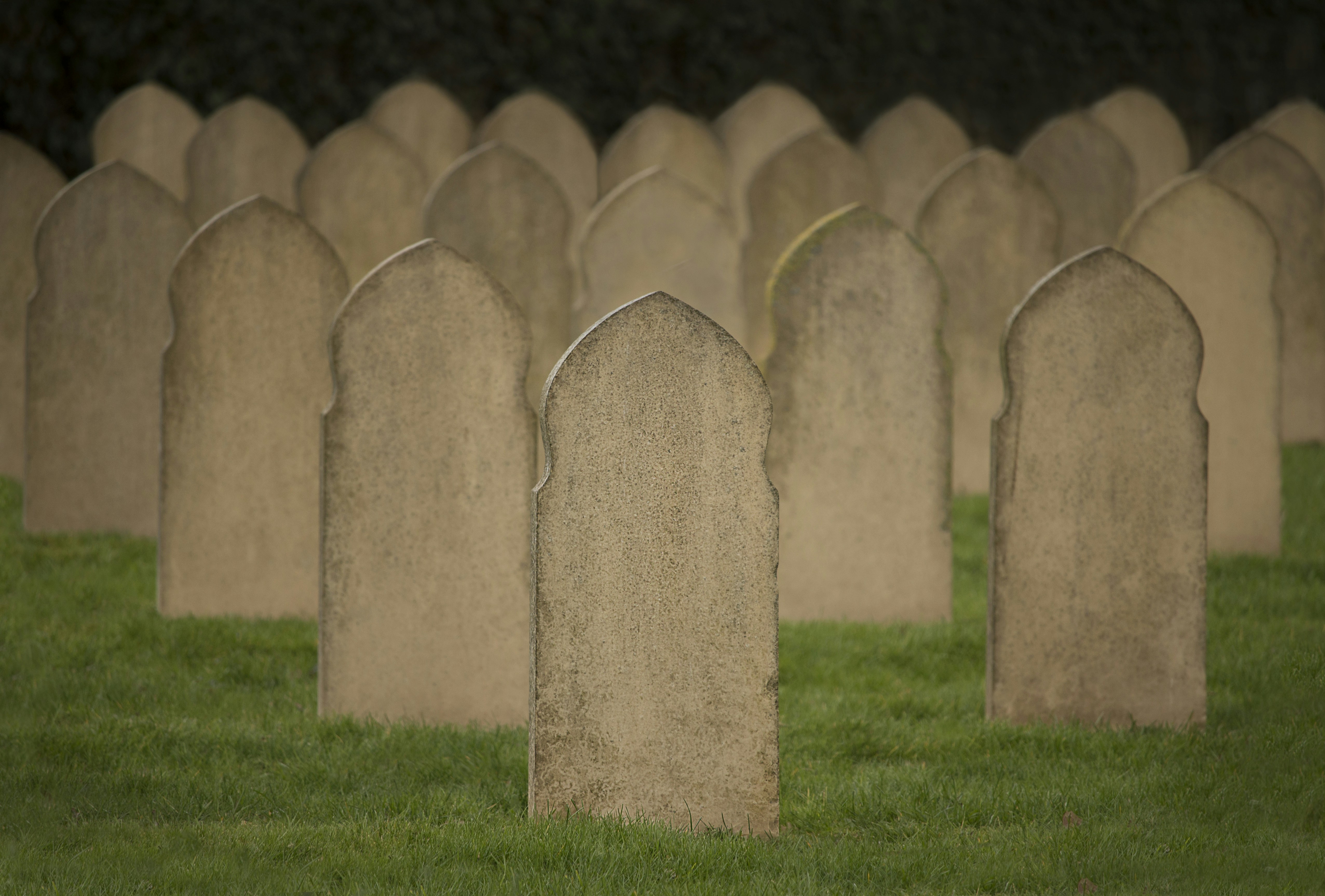 Dusk Field of Silent Tombstones