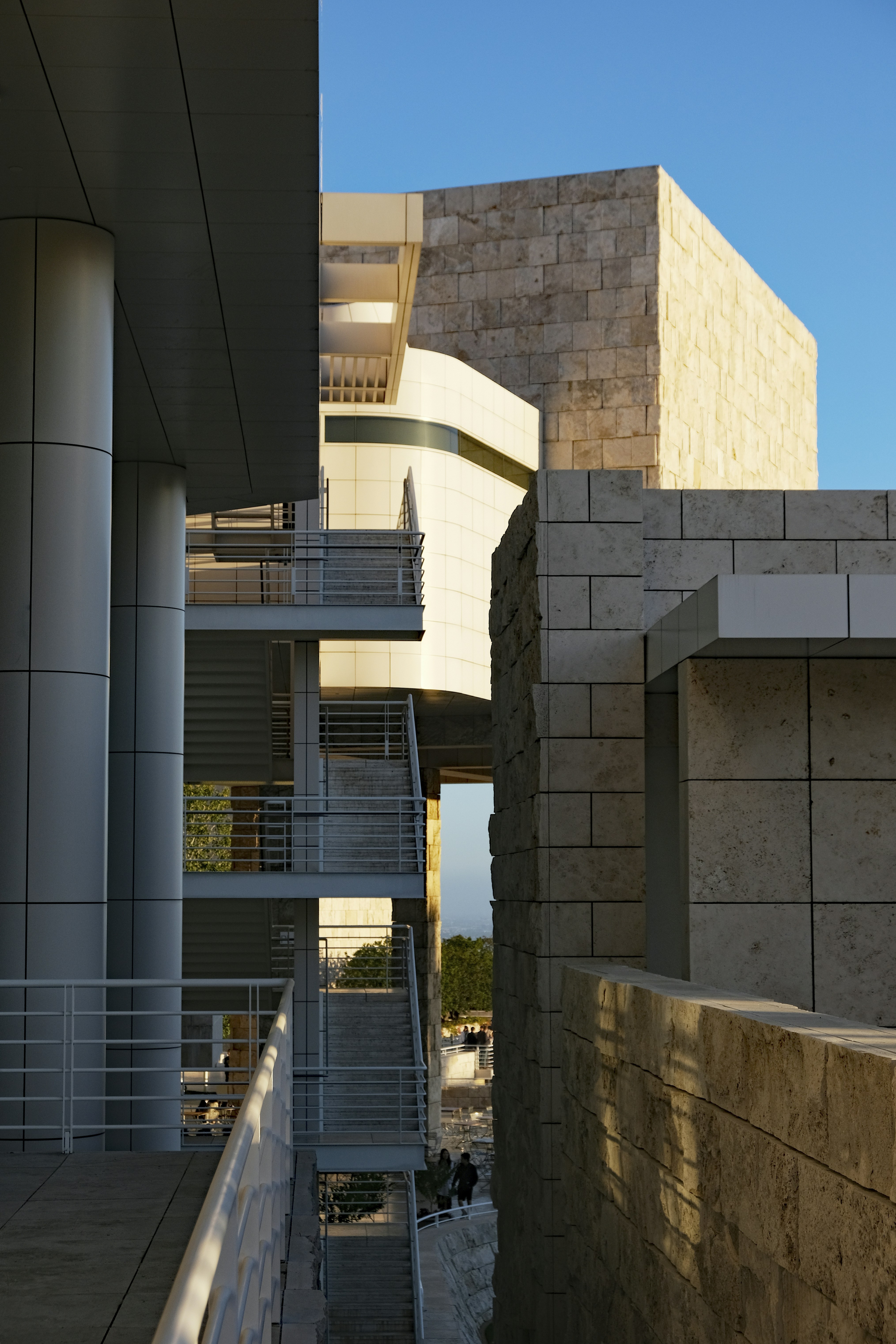 A staircase of Getty Center.