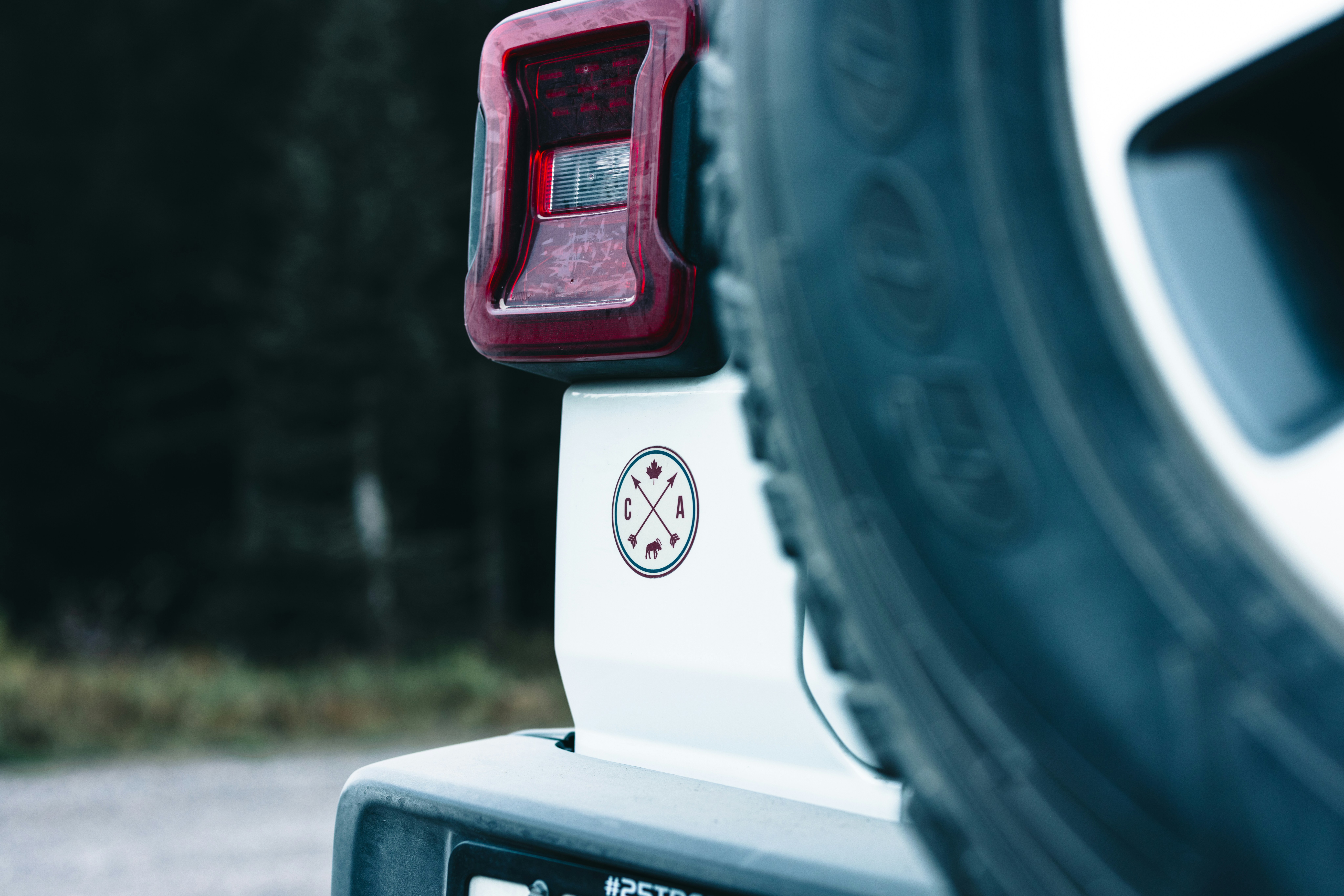 Rear-End Quiet: A Close-Up on a Vehicle's Tail Light and Badge