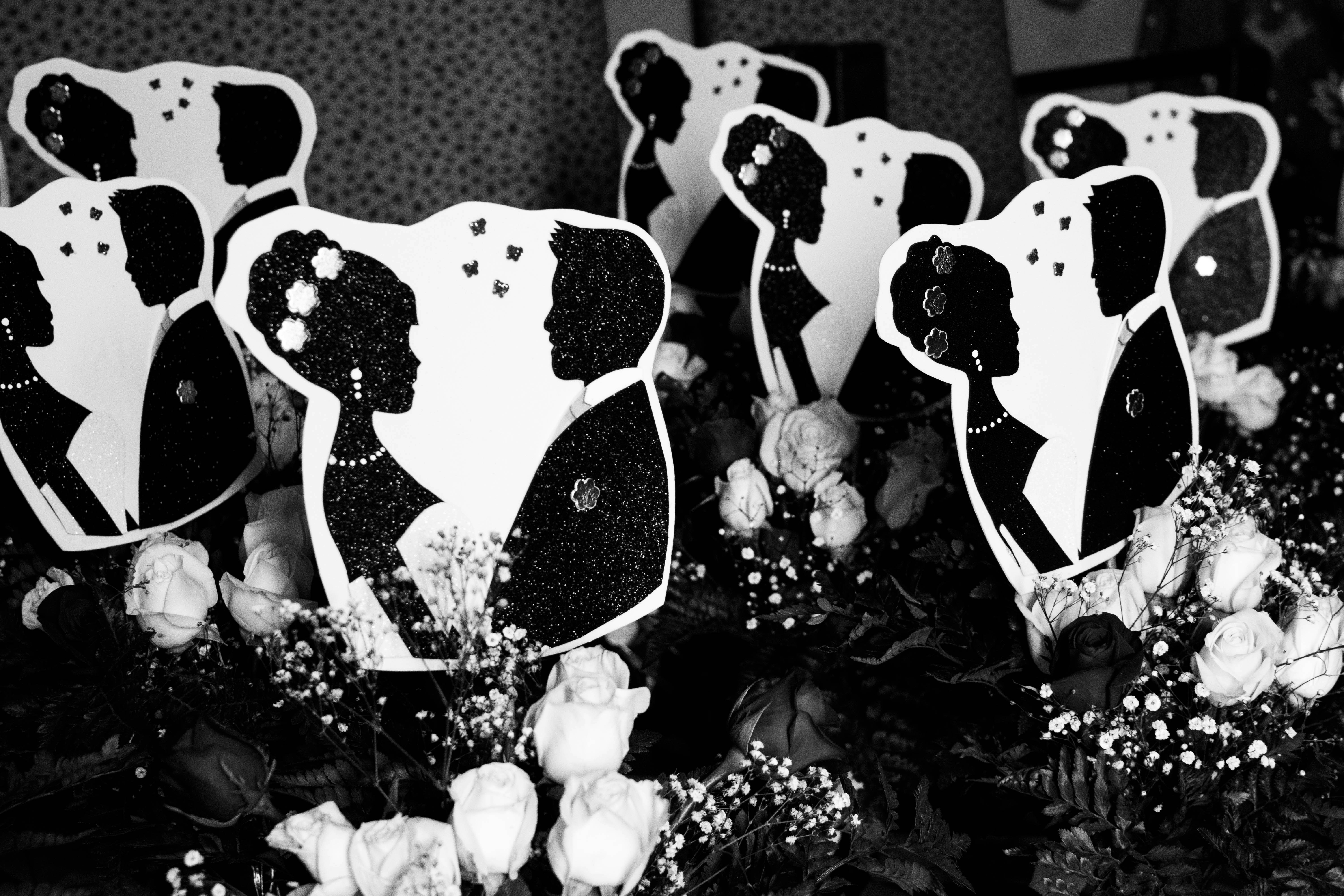 Black-and-White Bouquet of Papercut Dalmatian Cutouts