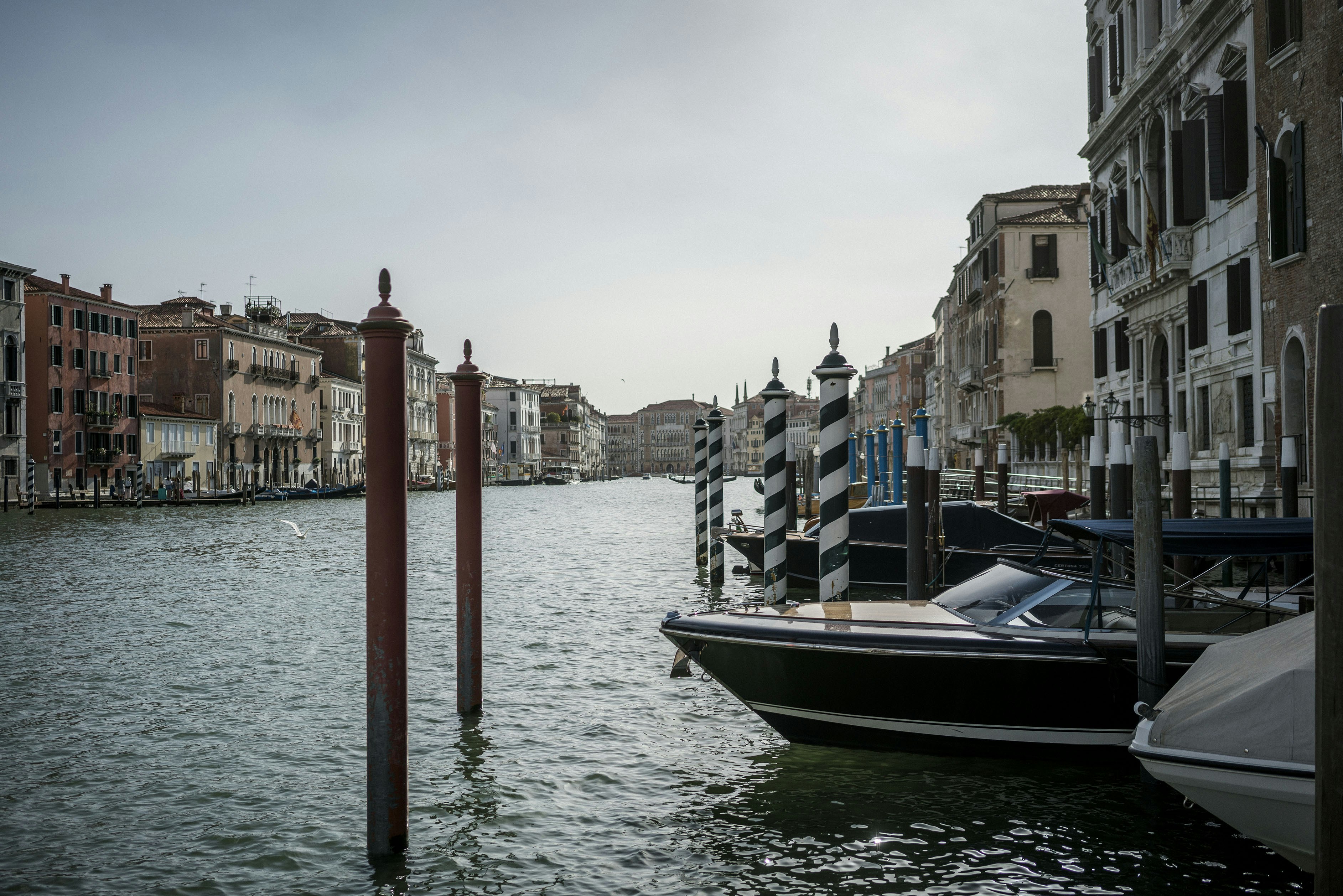 Gondola Row Through a Venetian Canal at Quiet Dusk