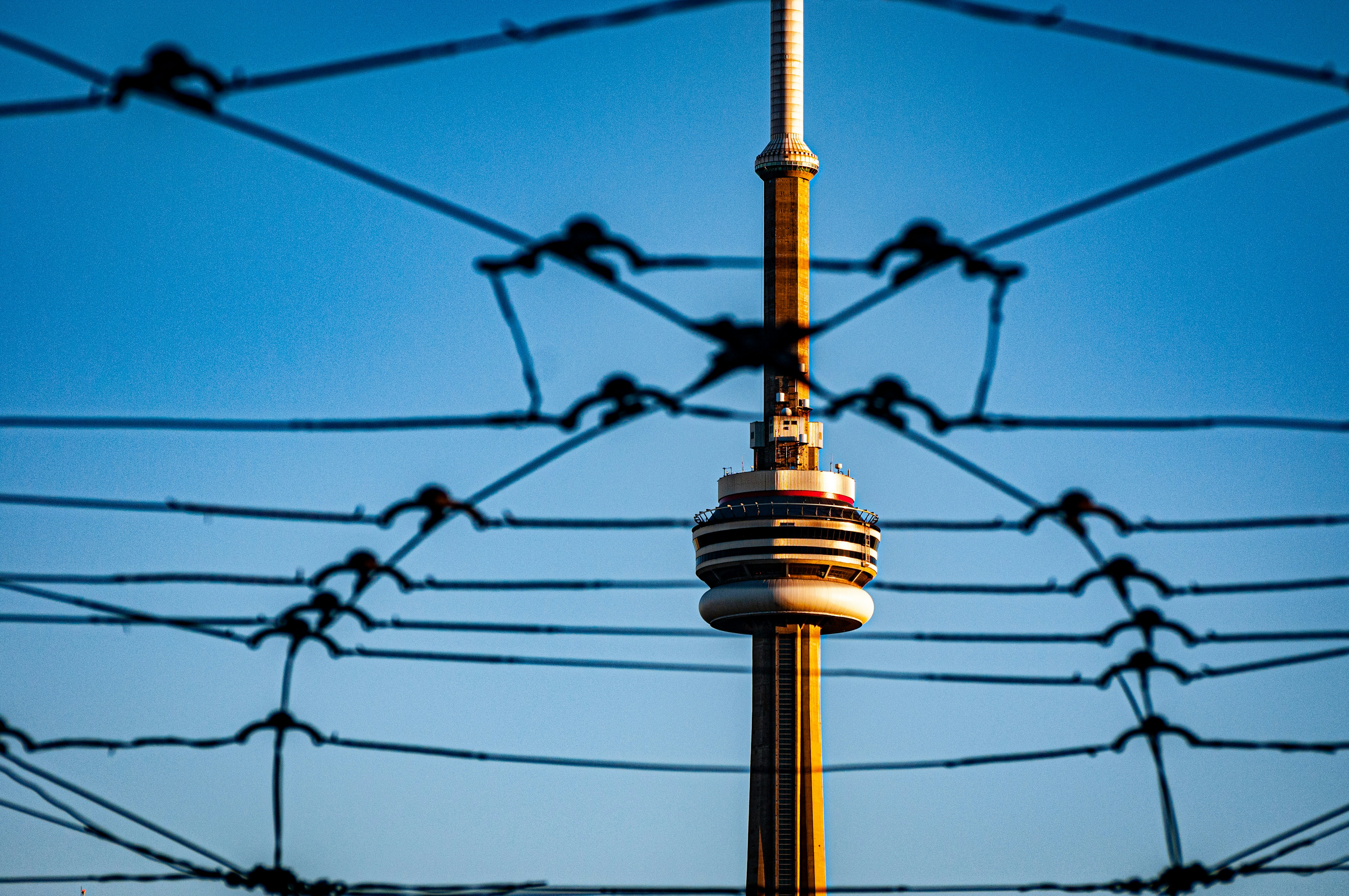 Signal Tower through a Web of Wires