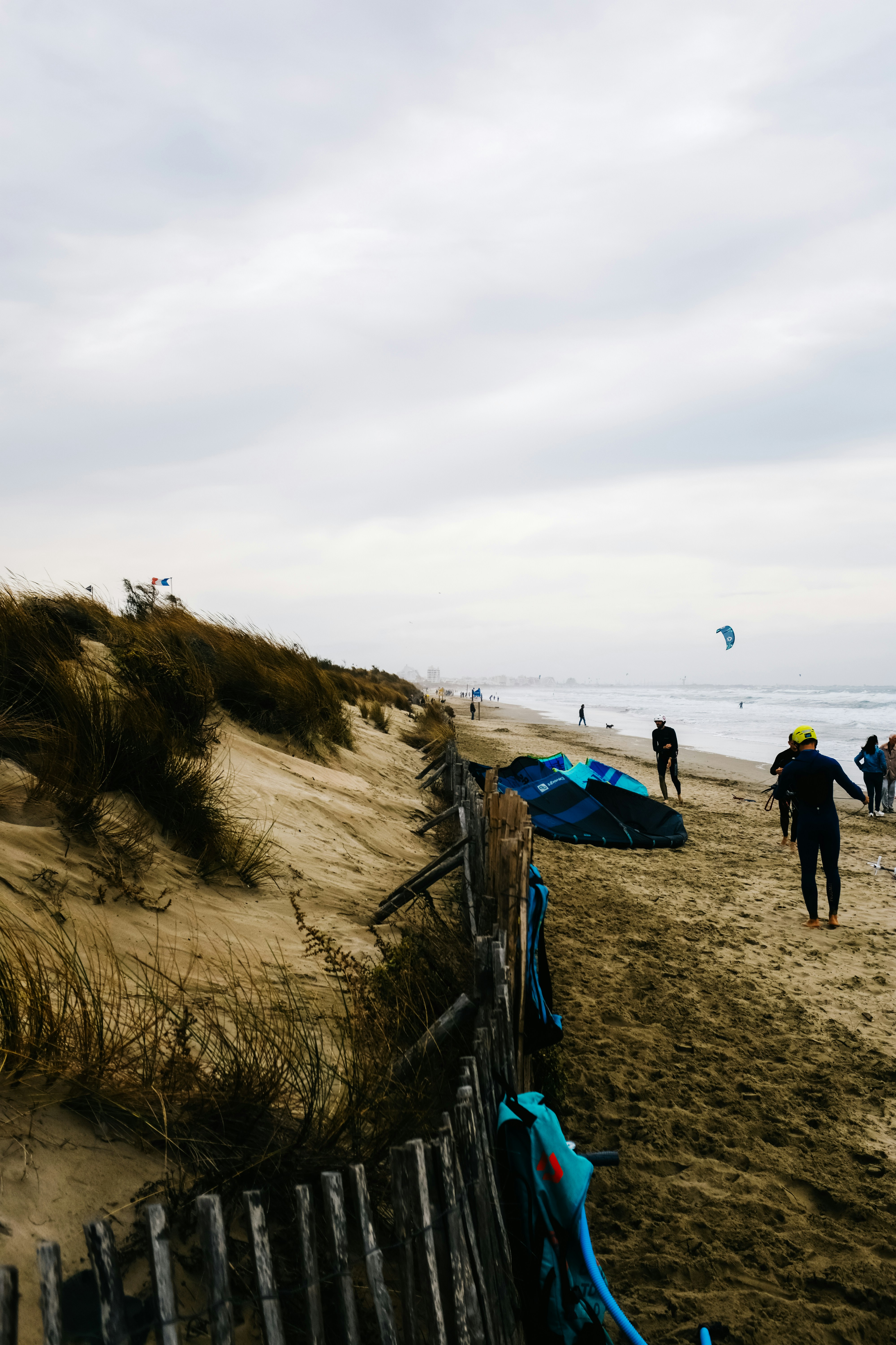 Dune Fence to the Distant Kite: A Quiet Beach Path