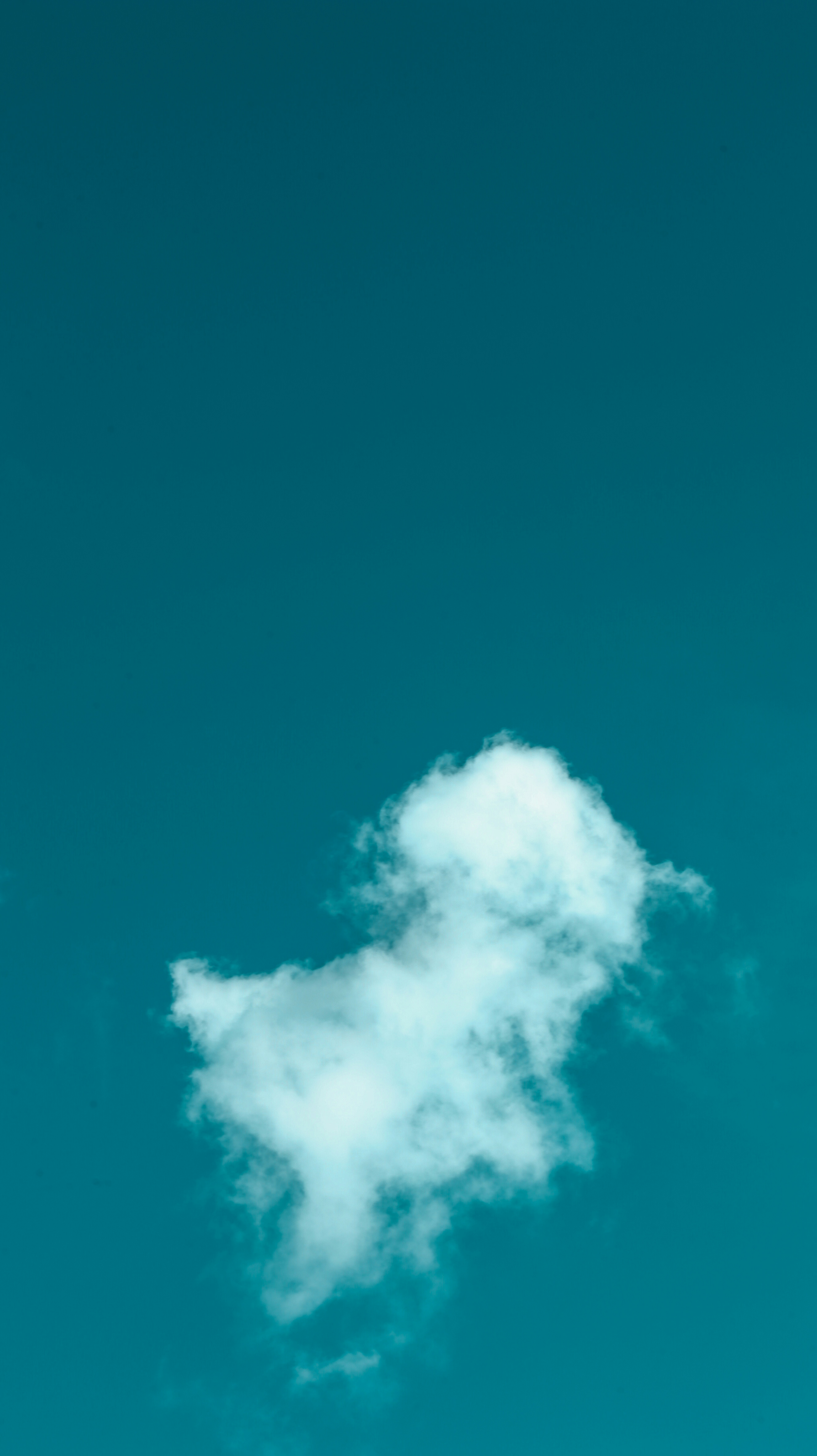 Teal Sky, Lone Cloud: A Minimalist Sky Portrait