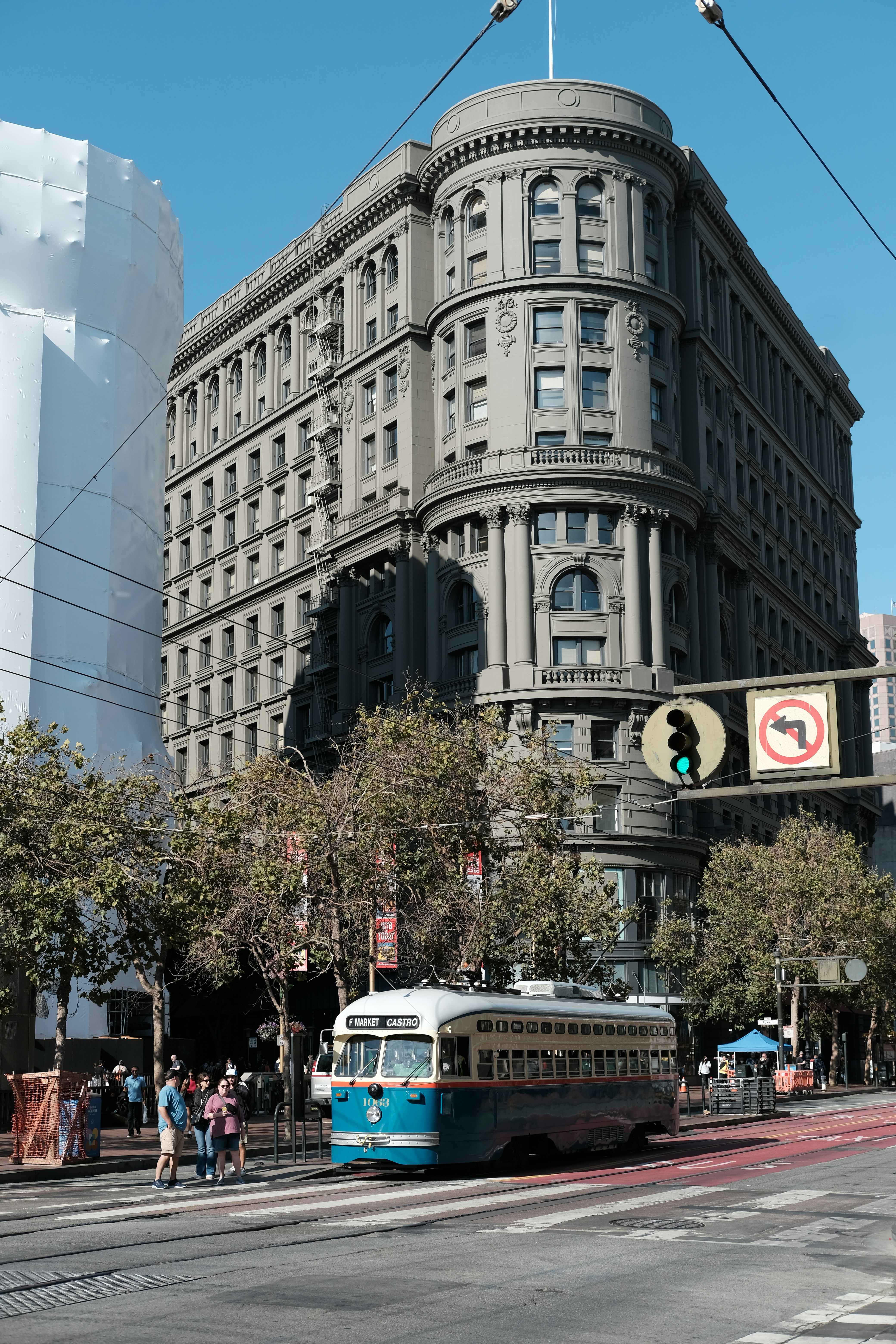 Historic Corner Architecture Meets Vintage Streetcar Hue