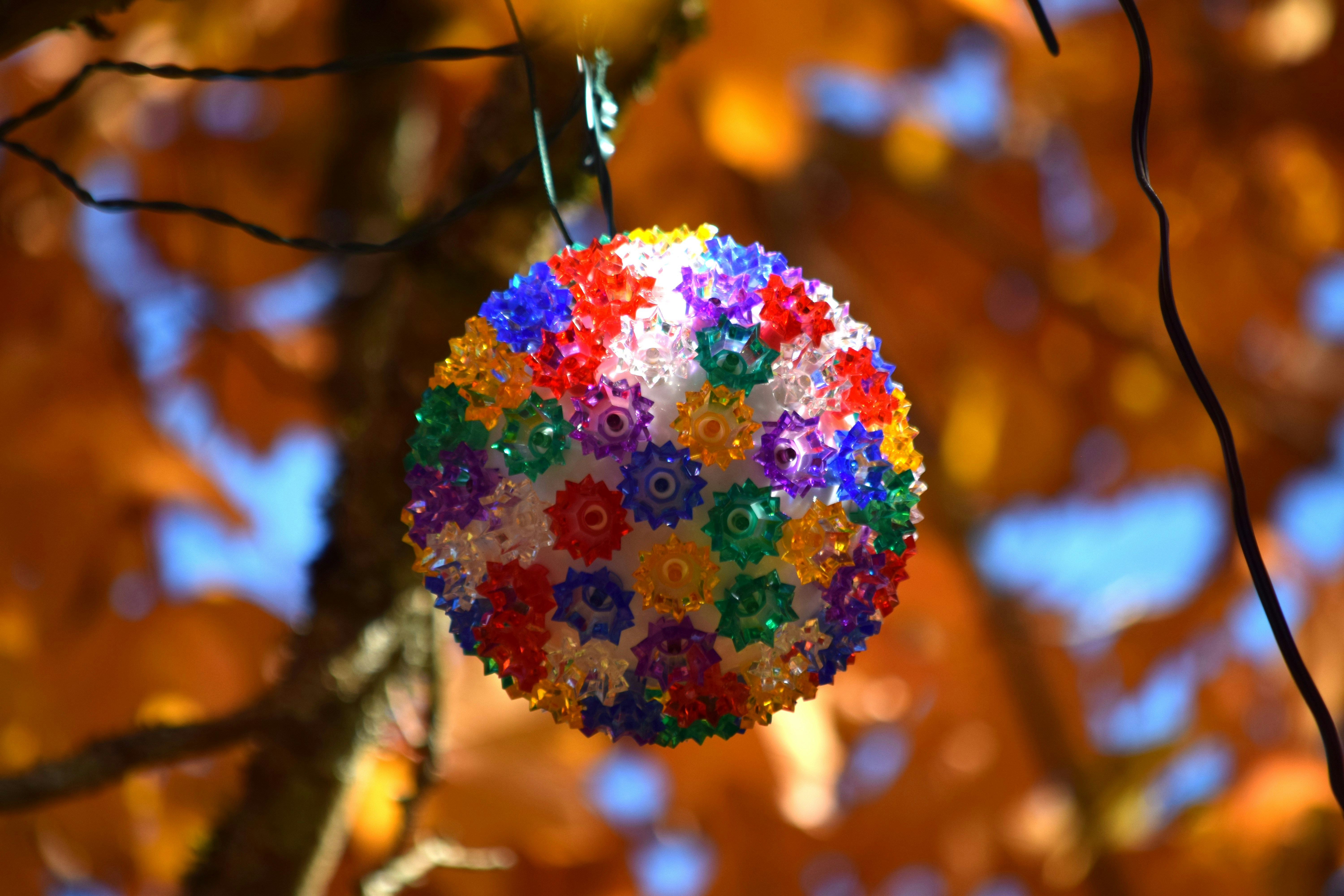 Colorful Spherical Ornament in Autumn Light