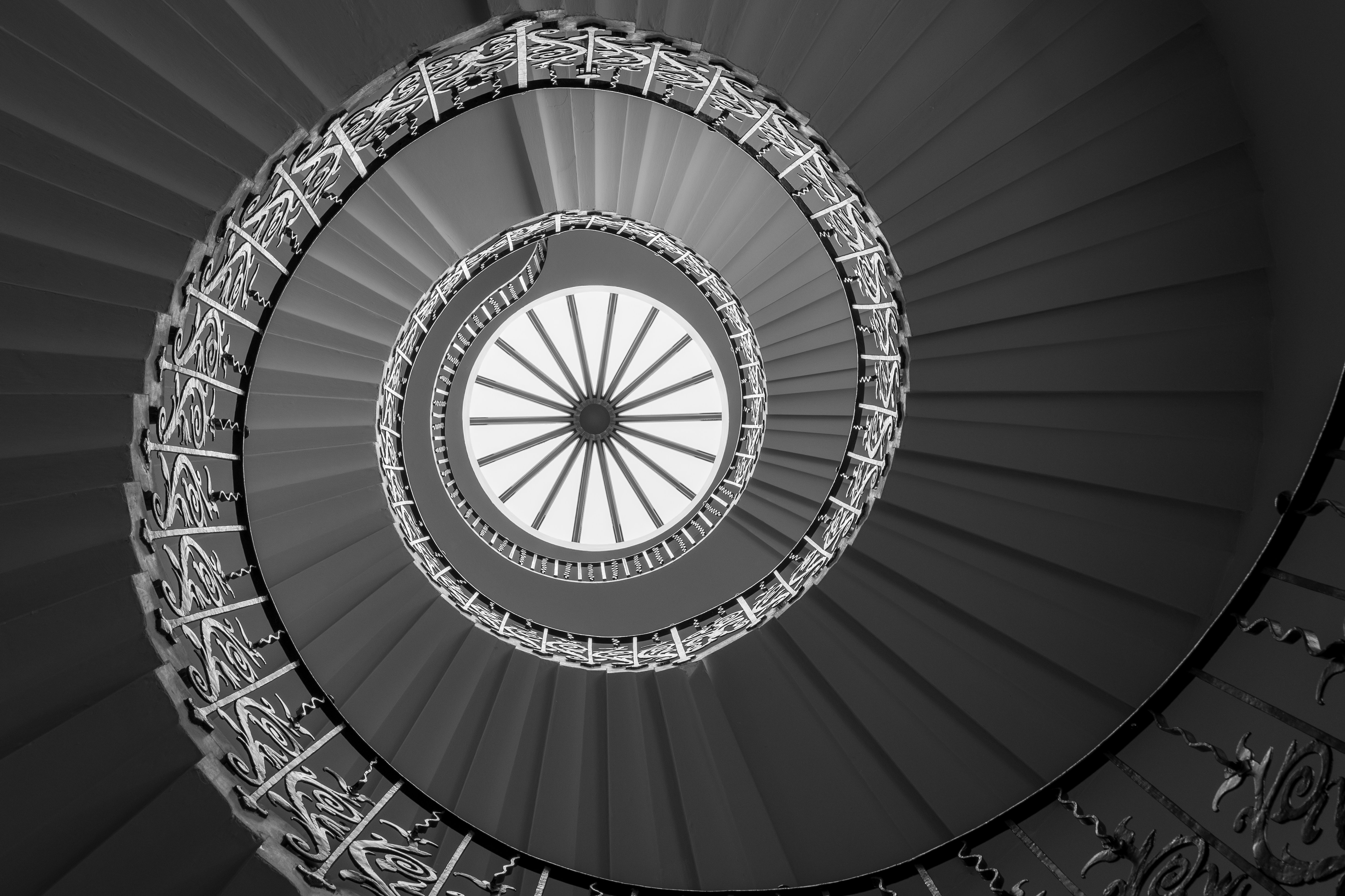 Spiral staircase of Queen's House in Greenwich.