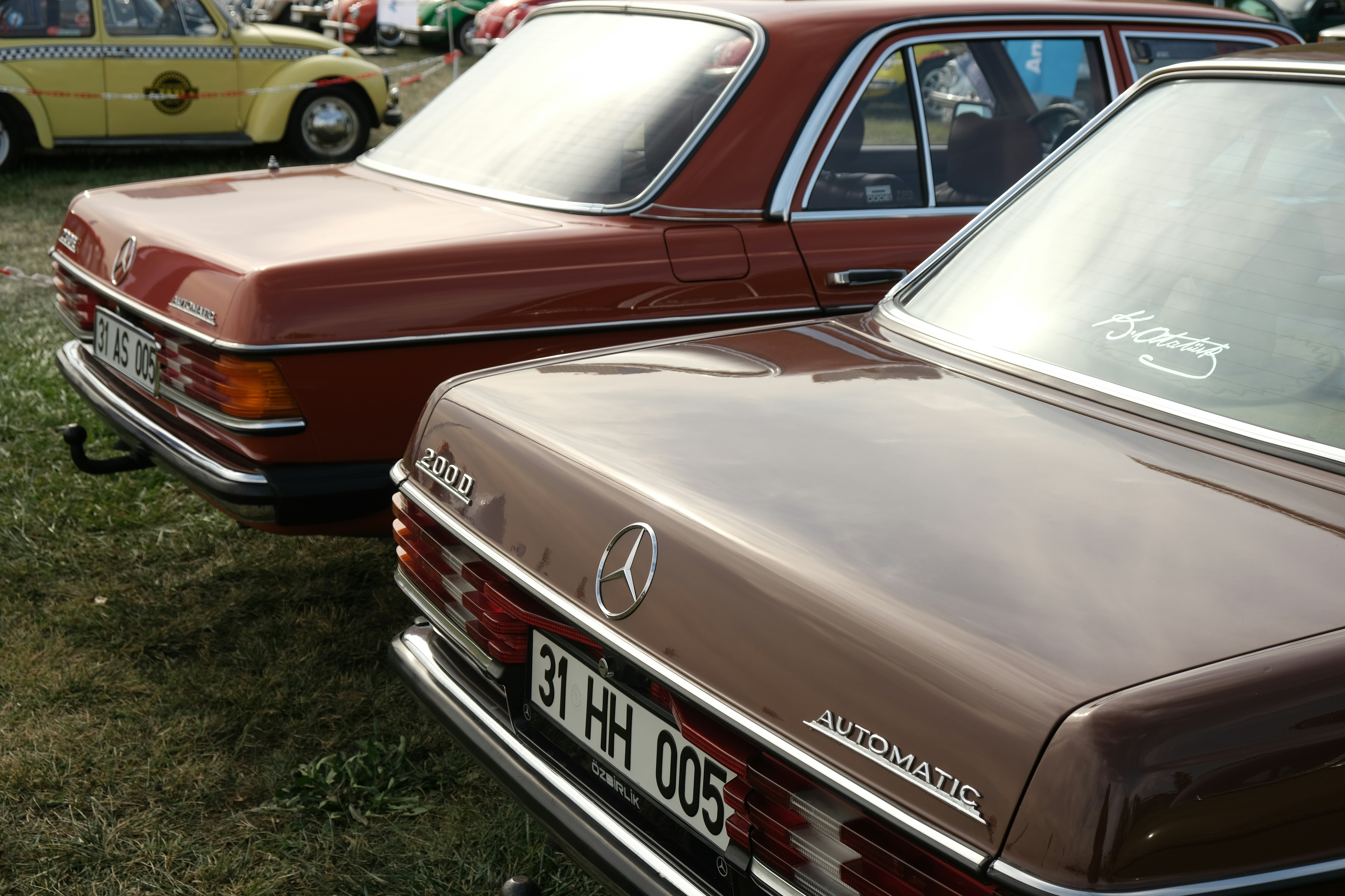 Maroon Mercs at Rest: A Quiet Vintage Mercedes Gathering