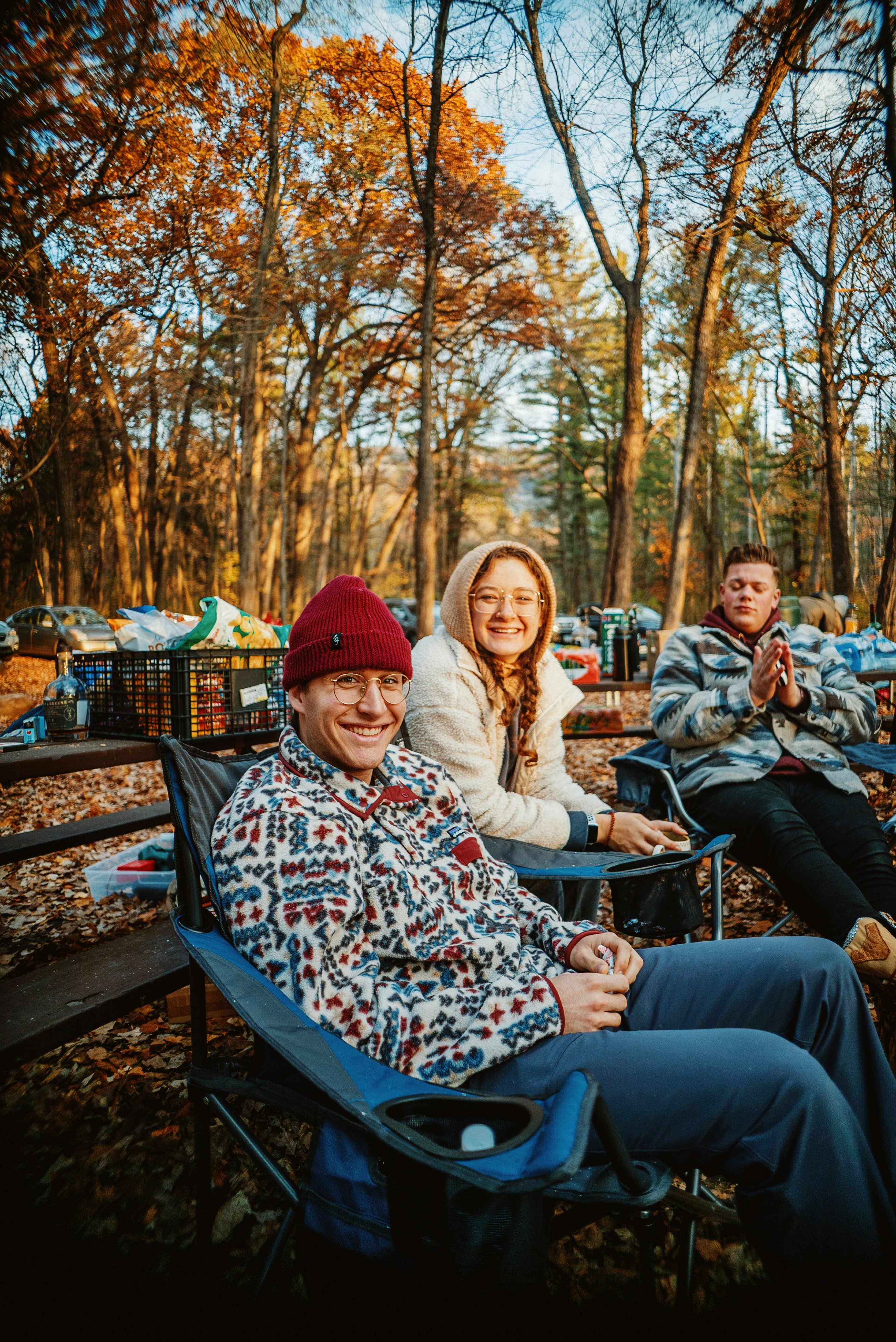 Autumn Campfire Moments: A Gathering of Friends