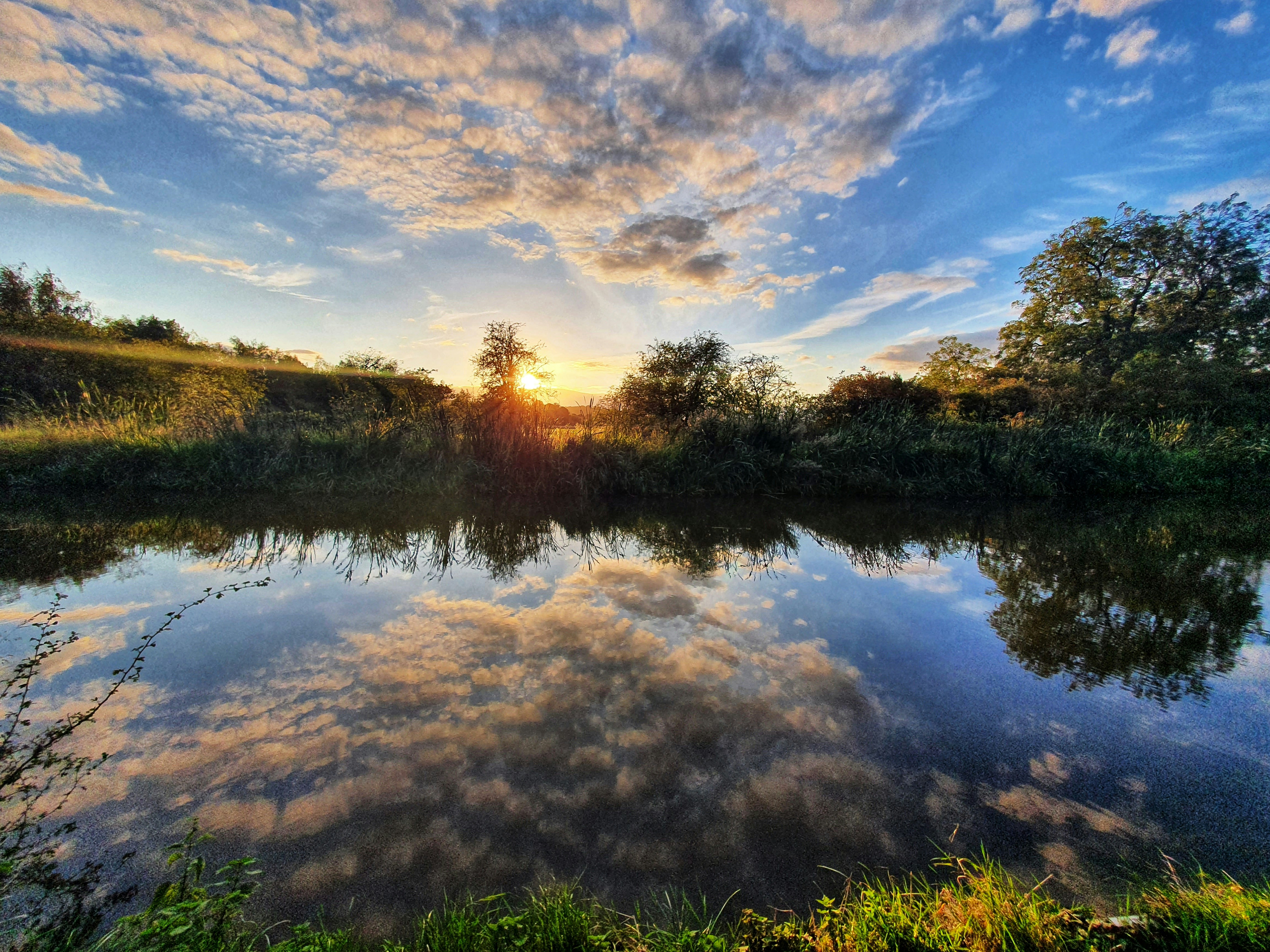 Sunset Reflections Along the Canal