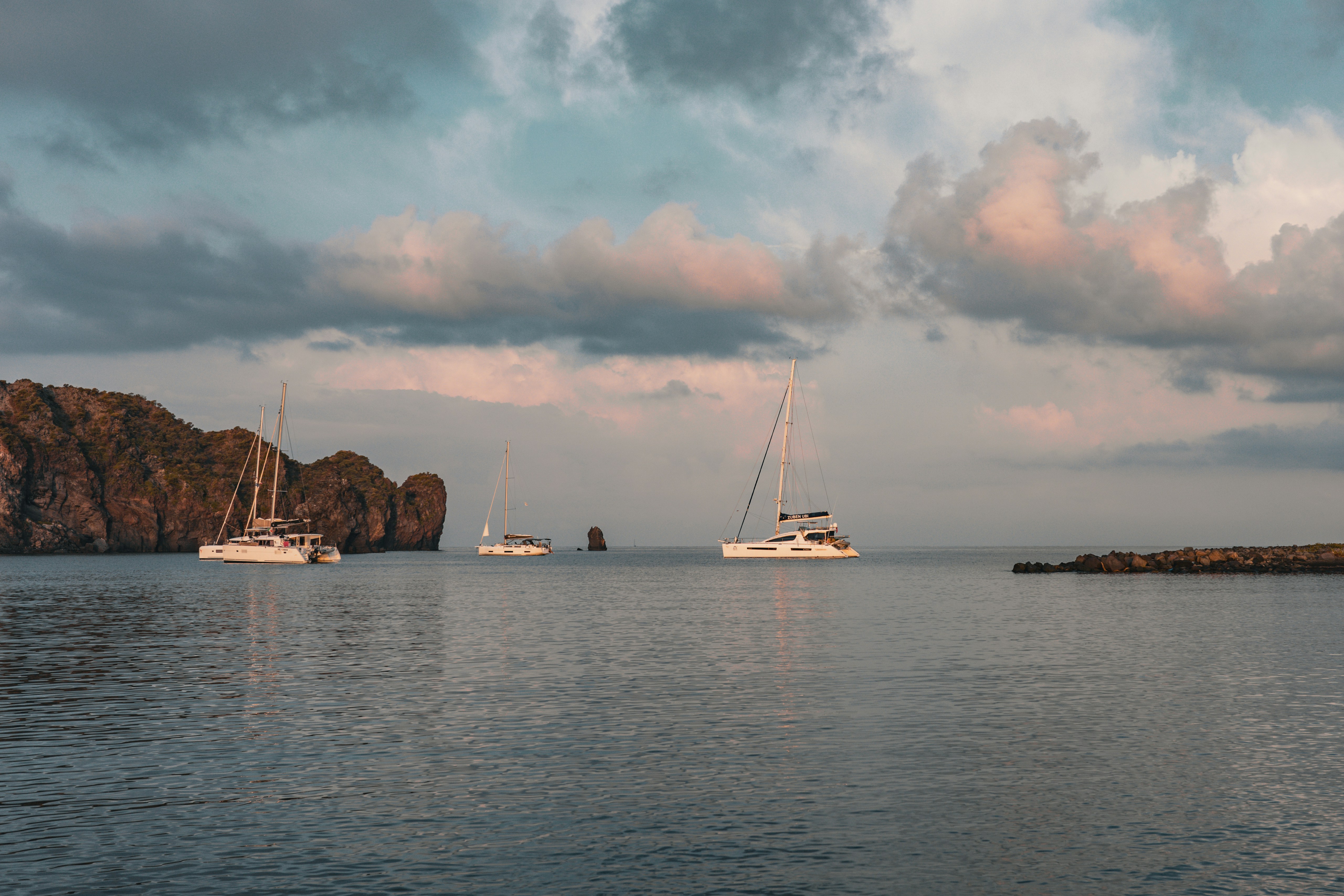 Quiet Marina at Sunset: Boats Quietly Adrift