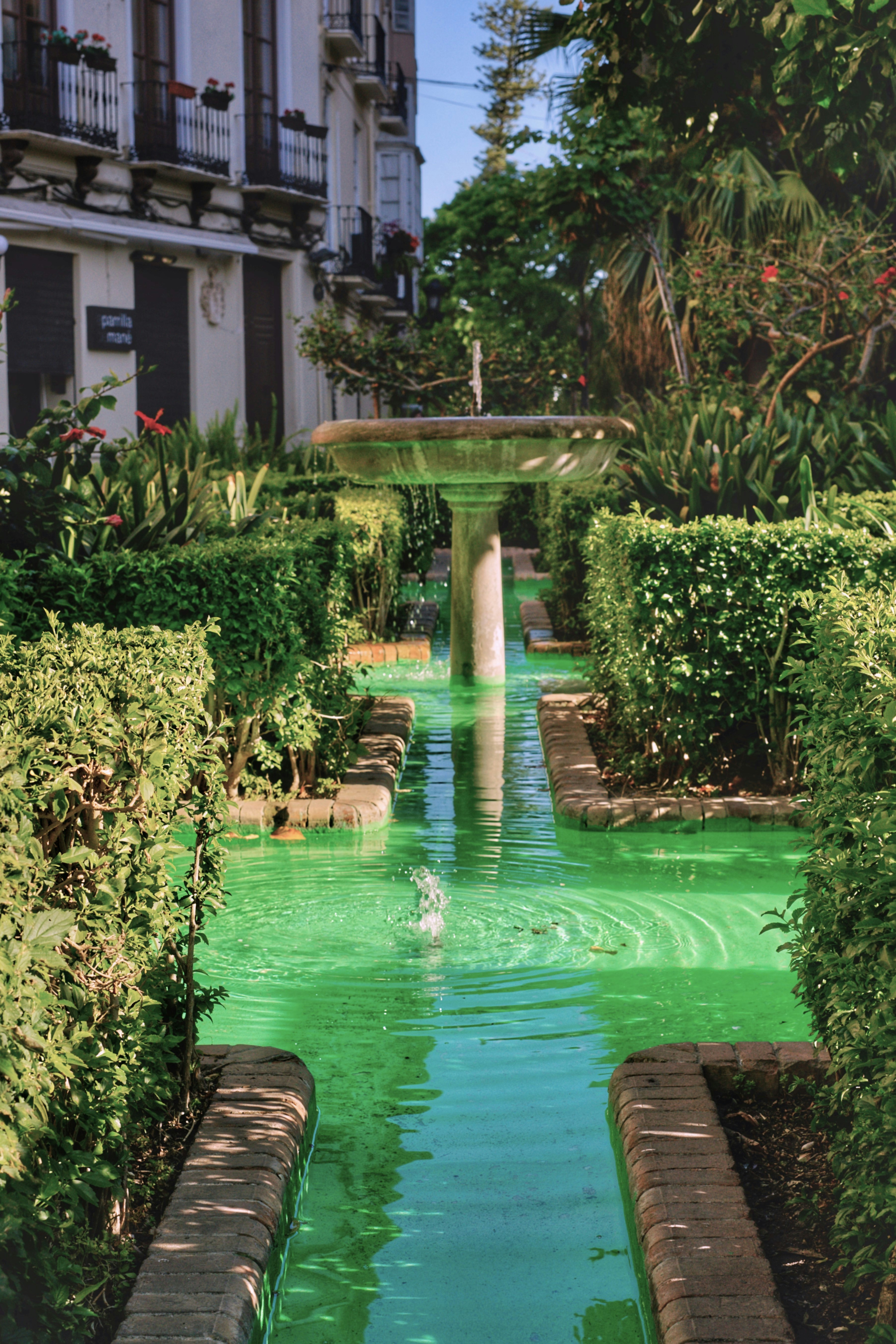 A long canal with green water running through it photo – Free Spain ...