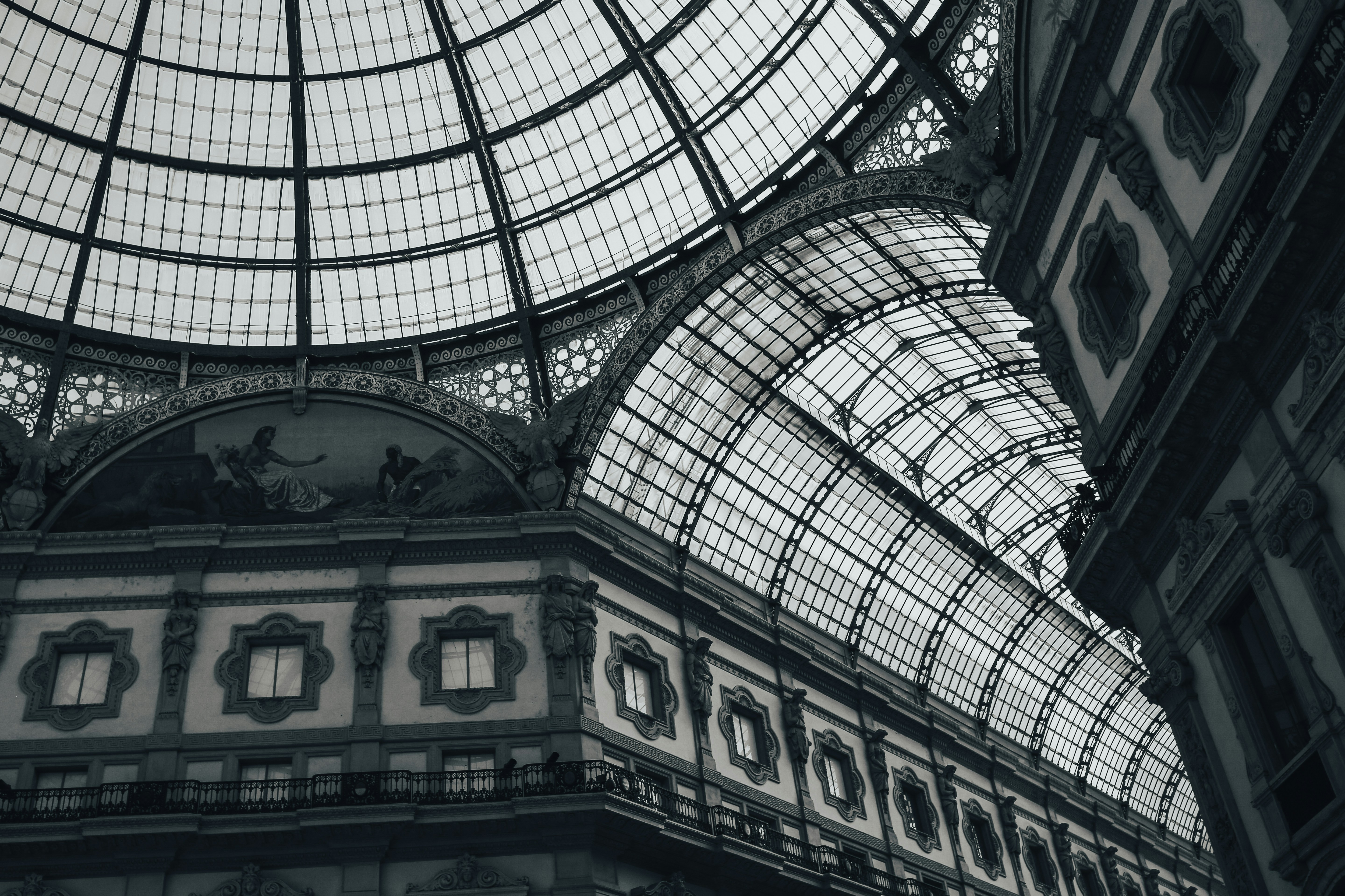 Under the Gleaming Glass Dome: Ironwork and Marble in Monochrome