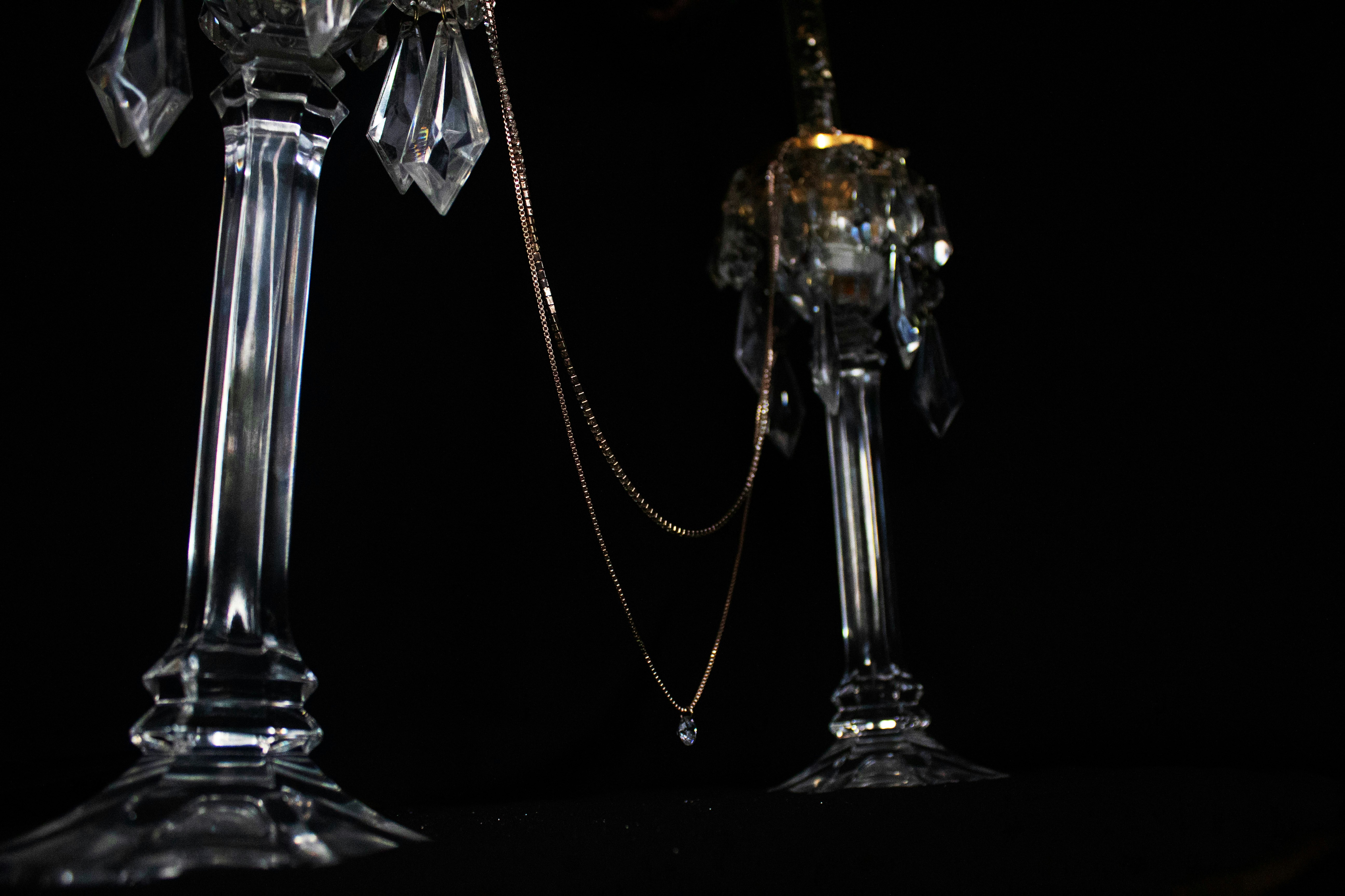 Dangling Sparkle Between Crystal Columns