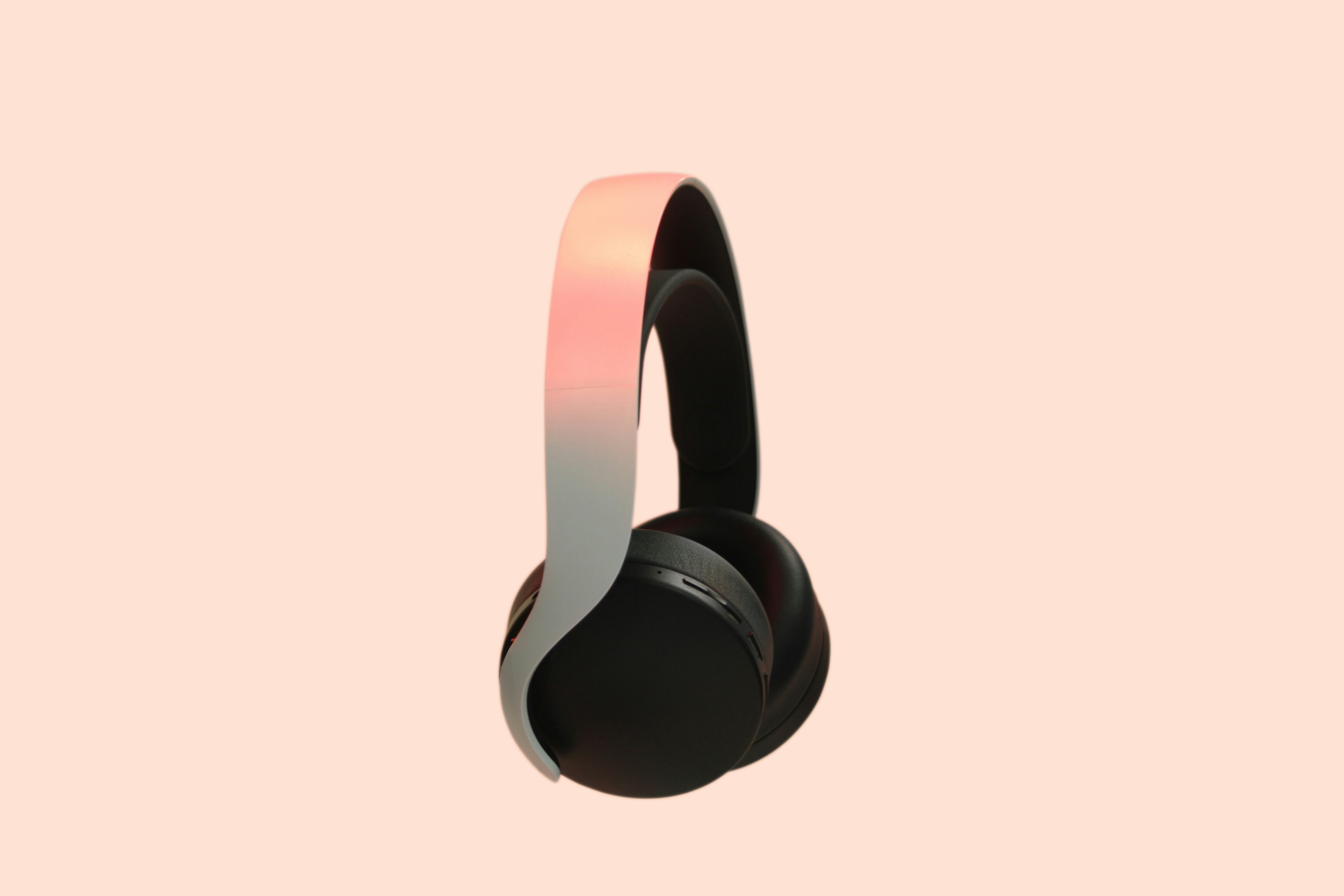Muted Peach Headphones: A Minimalist Portrait of Modern Audio