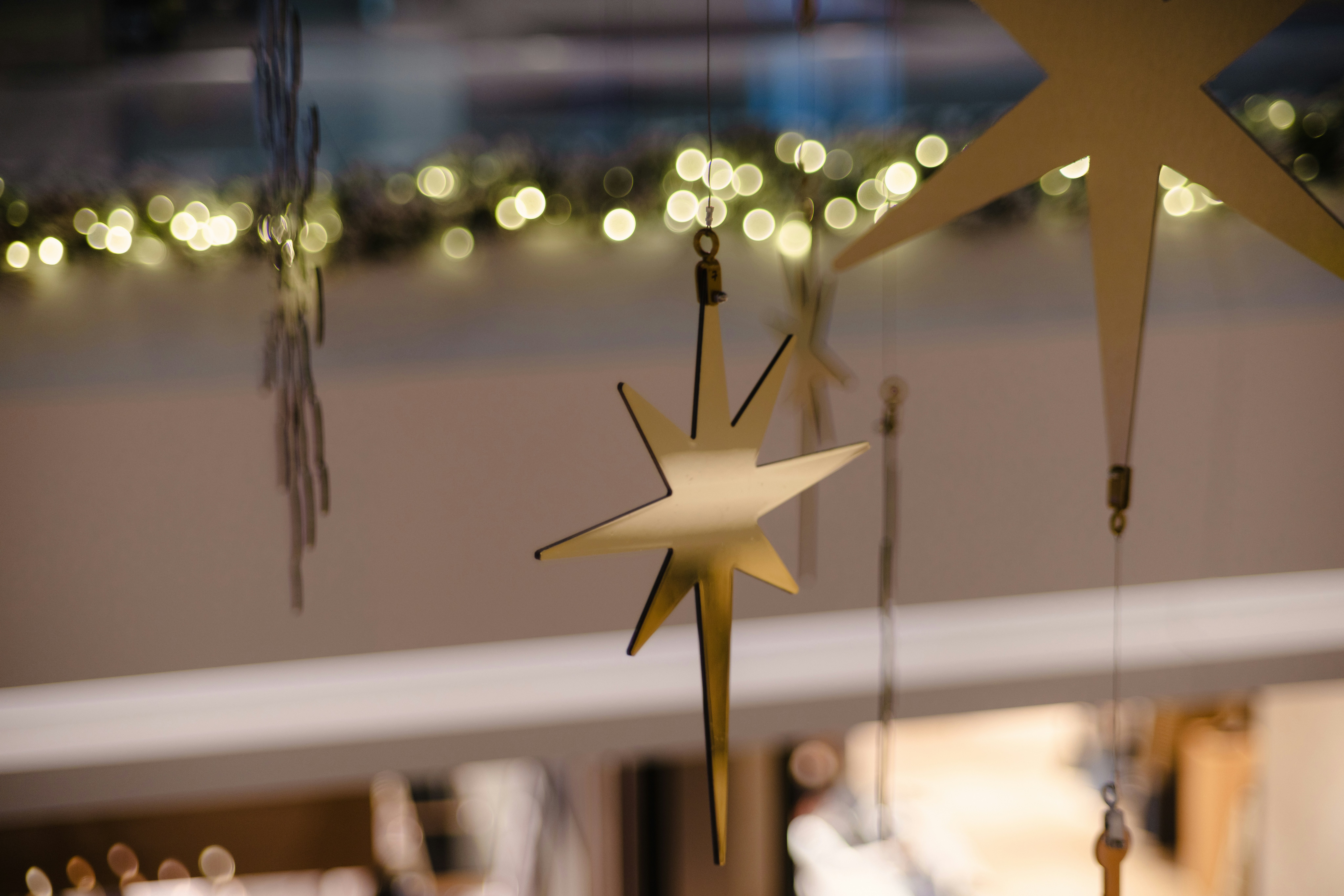 Floating Star Ornaments in Soft Holiday Glow