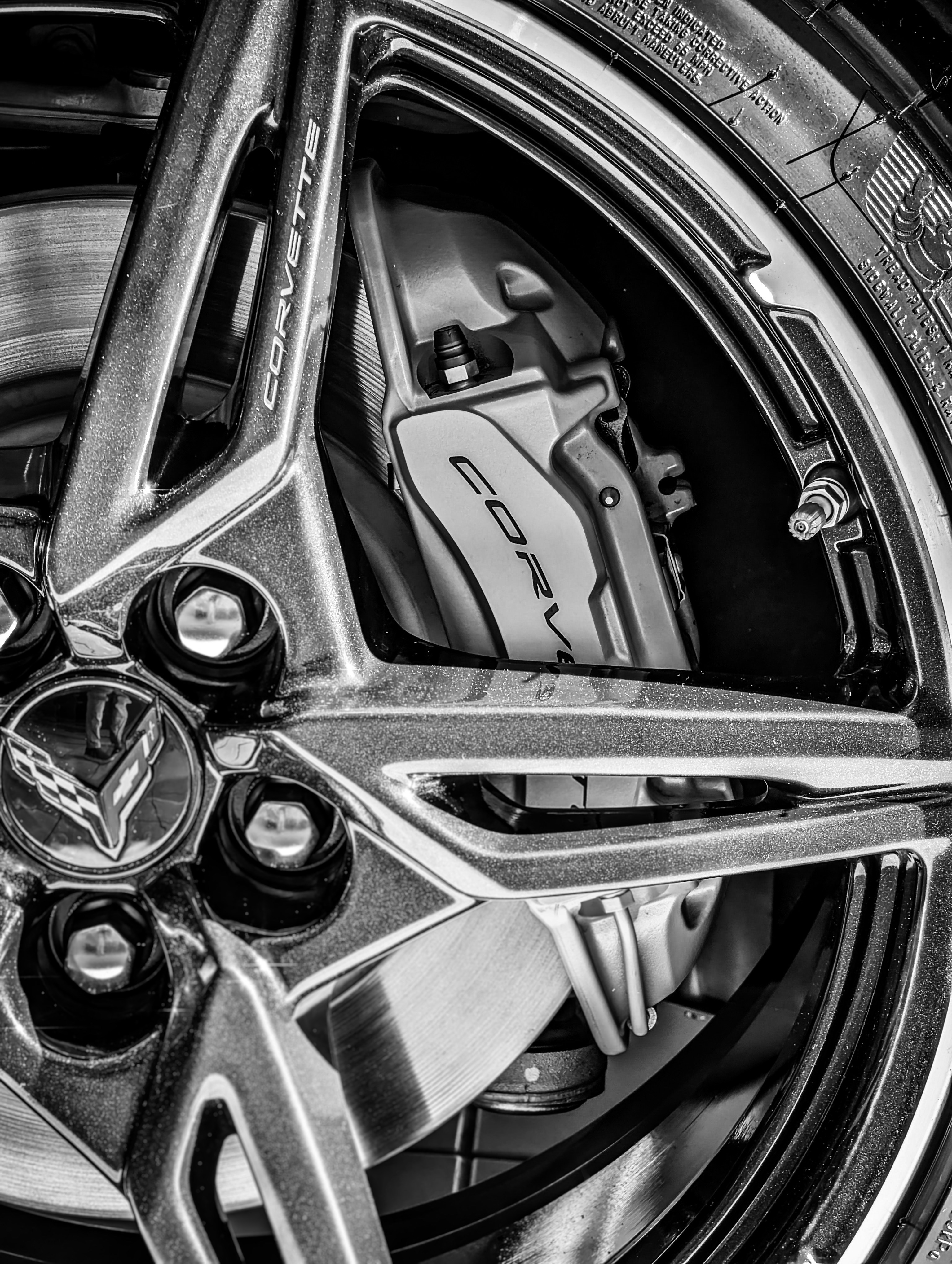 Corvette Brakes and Wheel Silvered in Focus