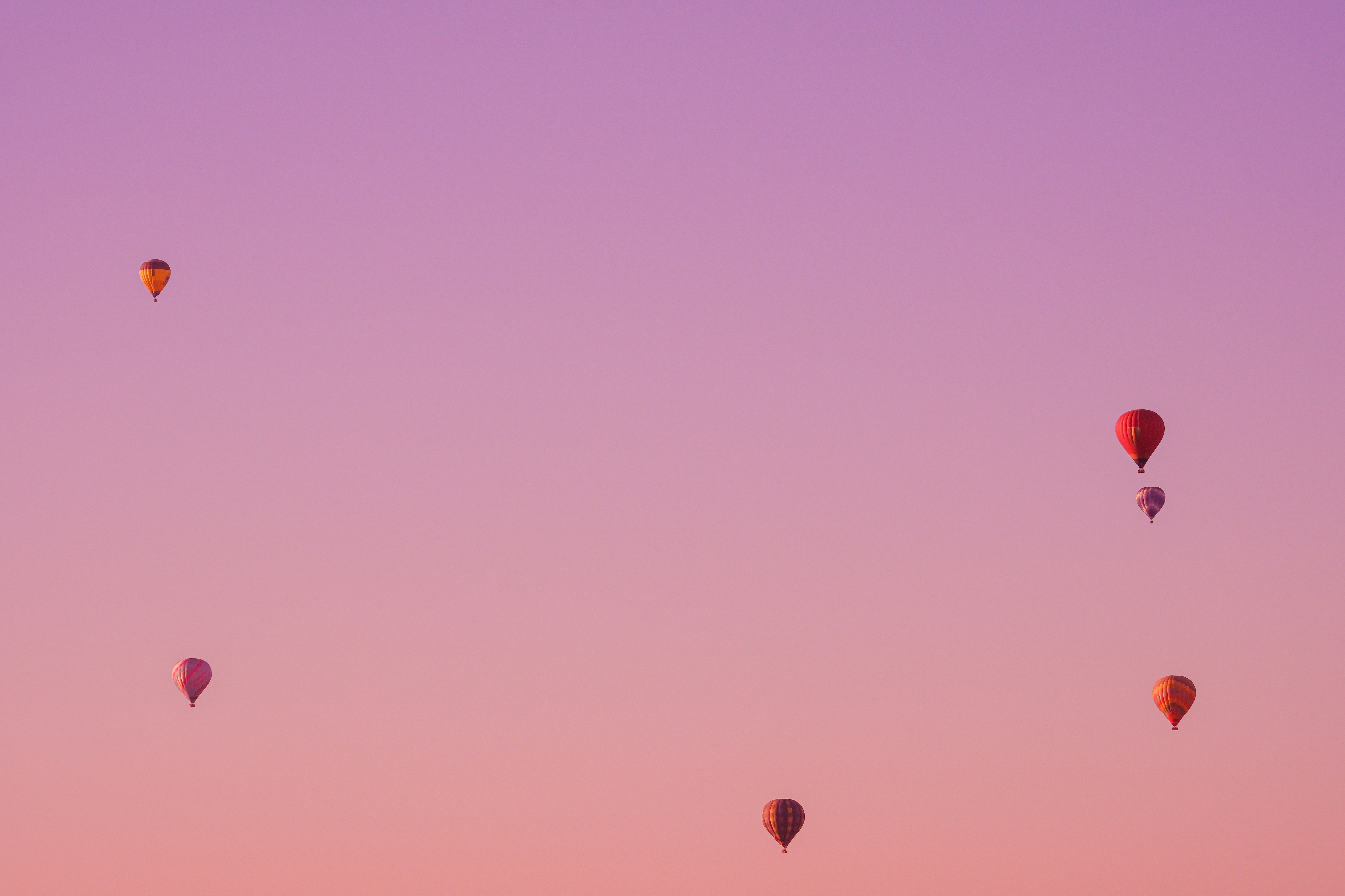Dusk Balloon Parade Across a Velvet Pink Sky