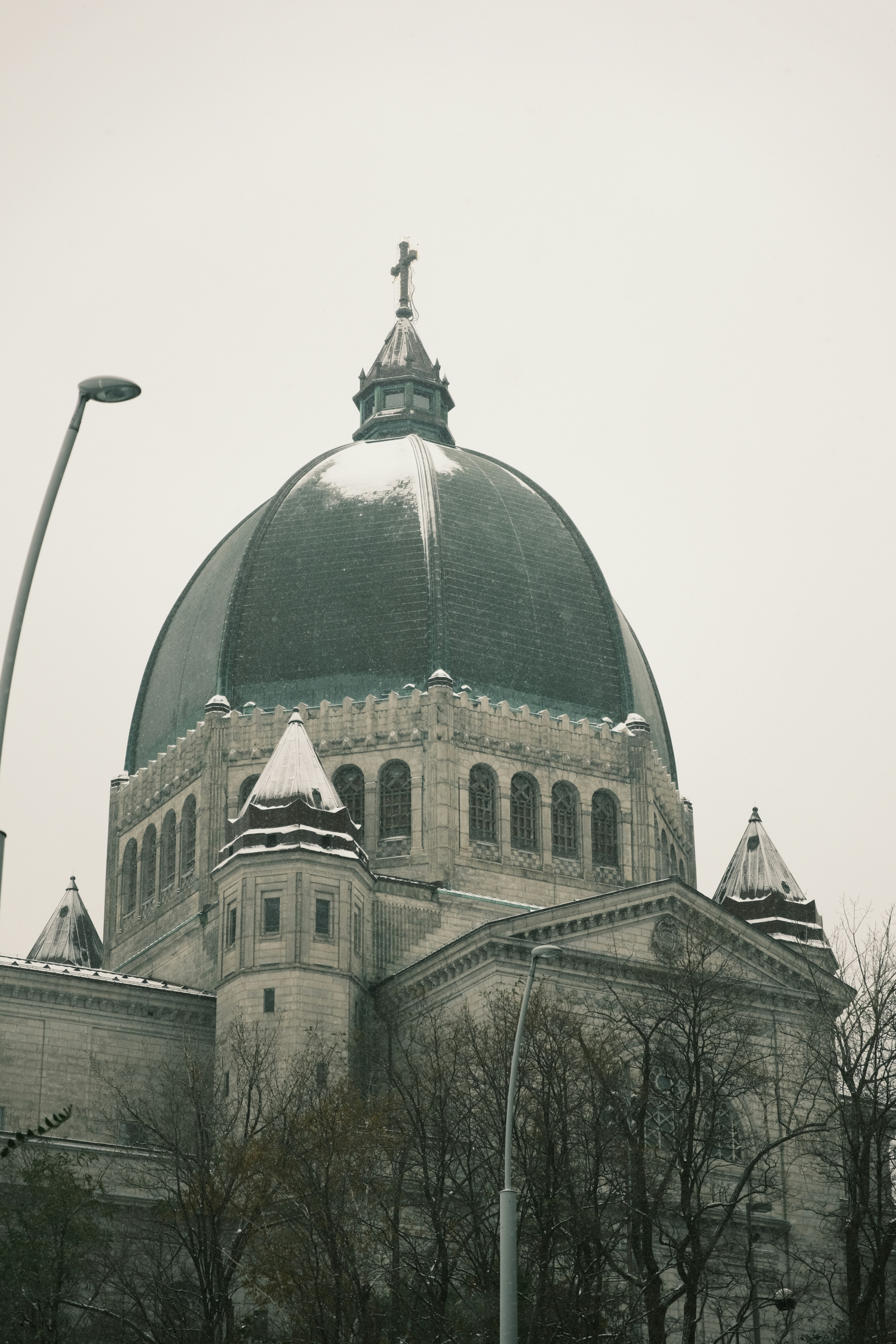 Snowbound Dome: Winter Light on a Cathedral's Silhouette