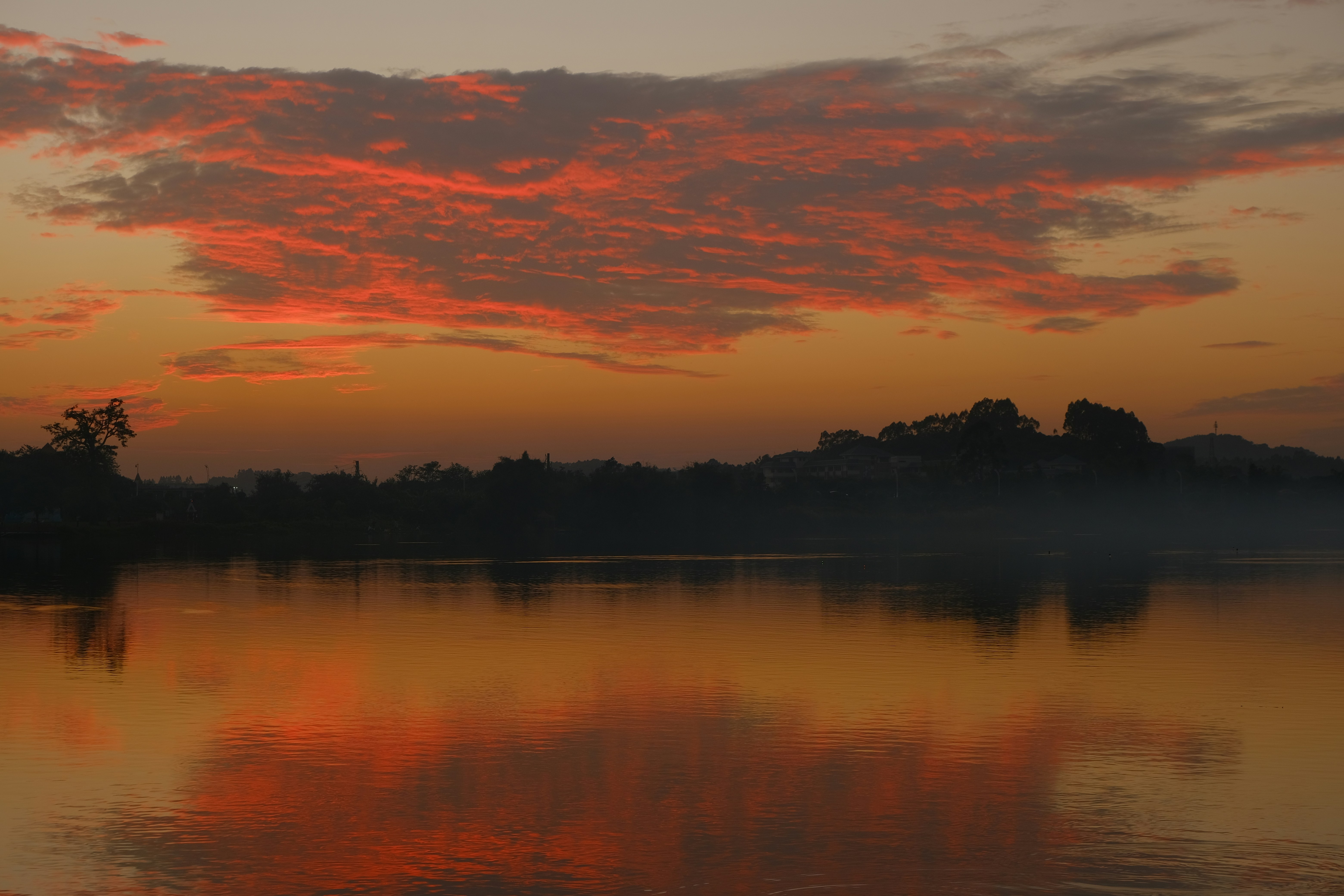 Ember Horizon Over a Silent Lake at Dusk