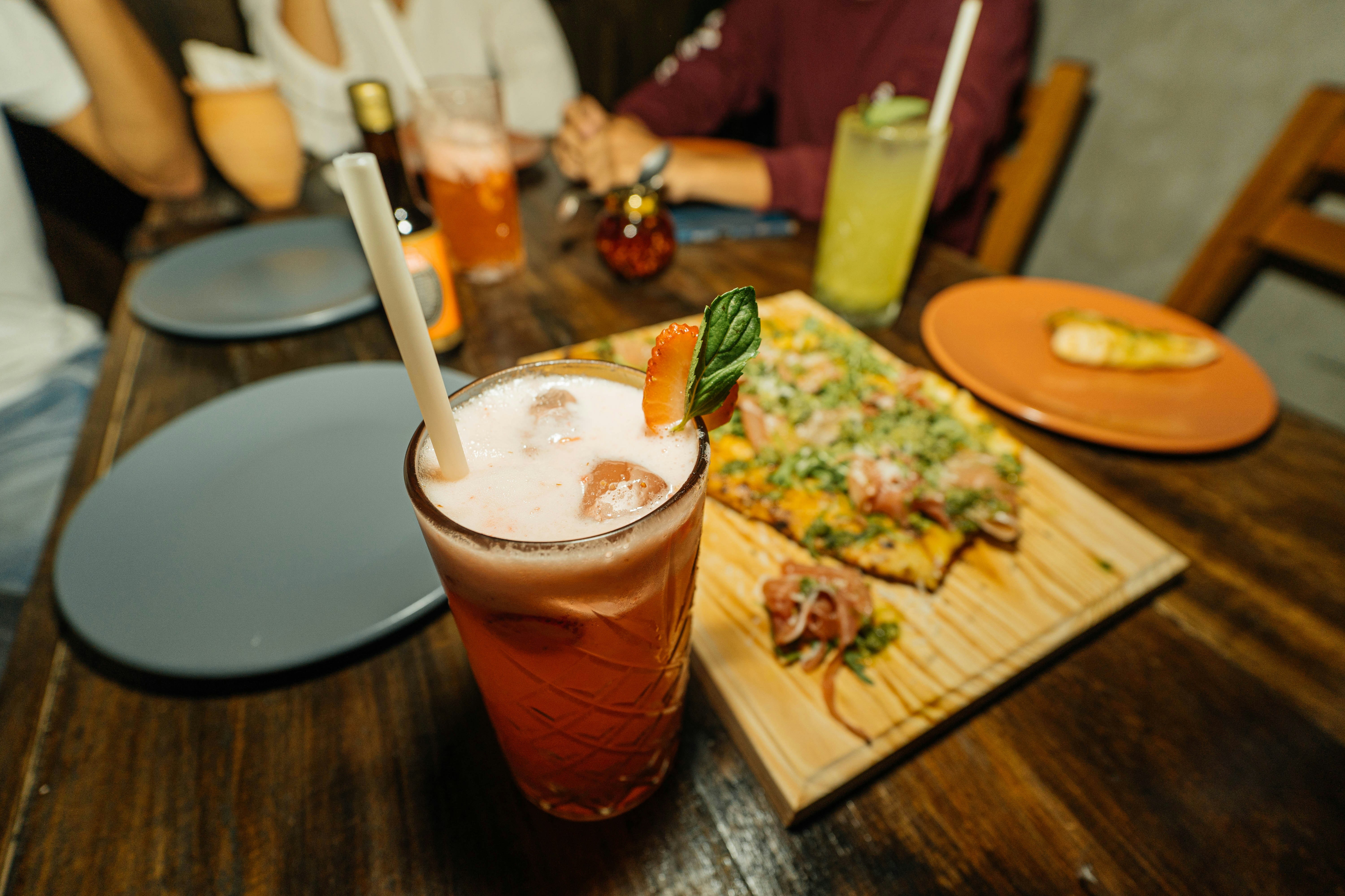 Crimson Cooler at the Wooden Table