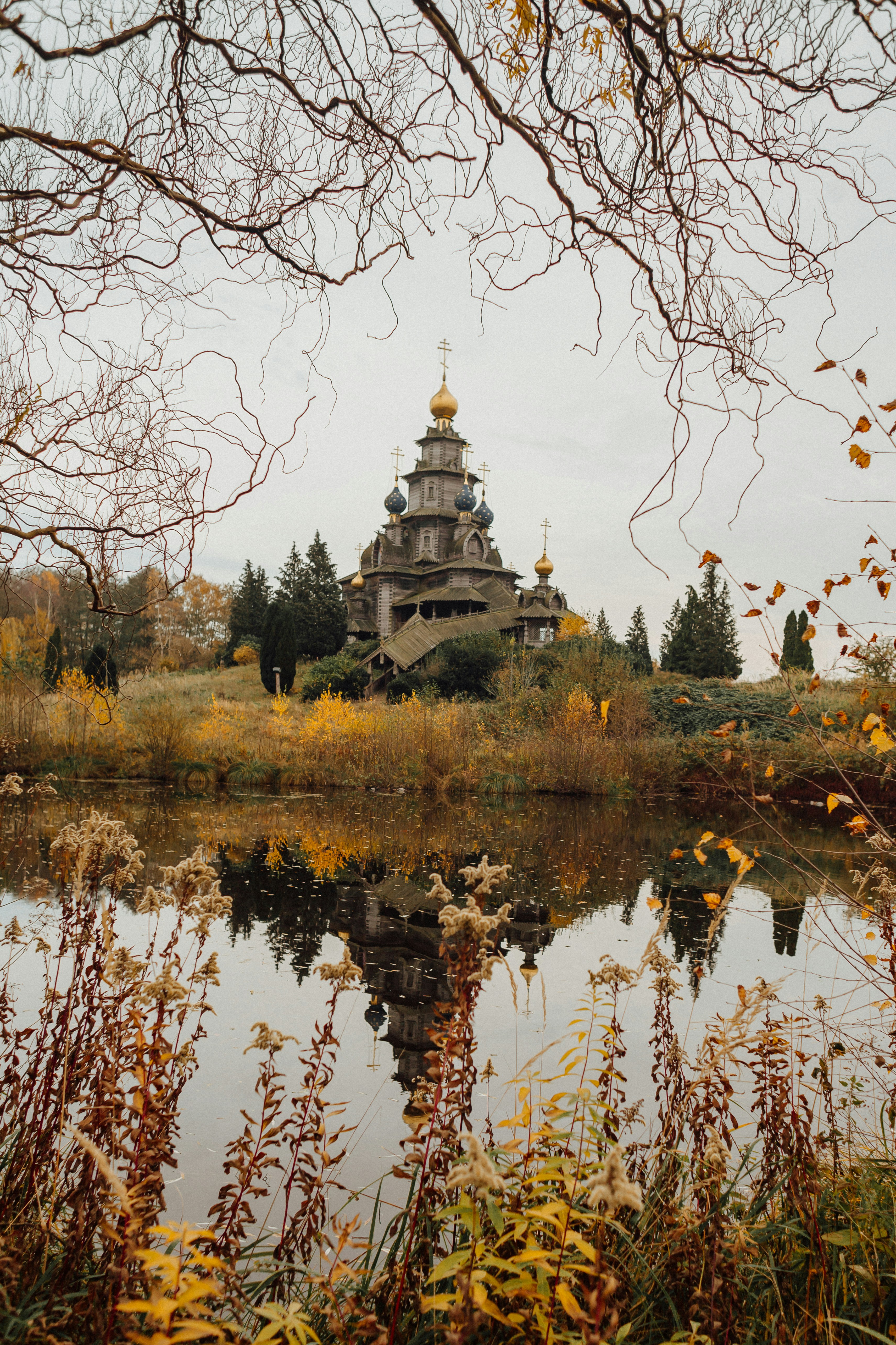 Autumn Chapel on the Still Water