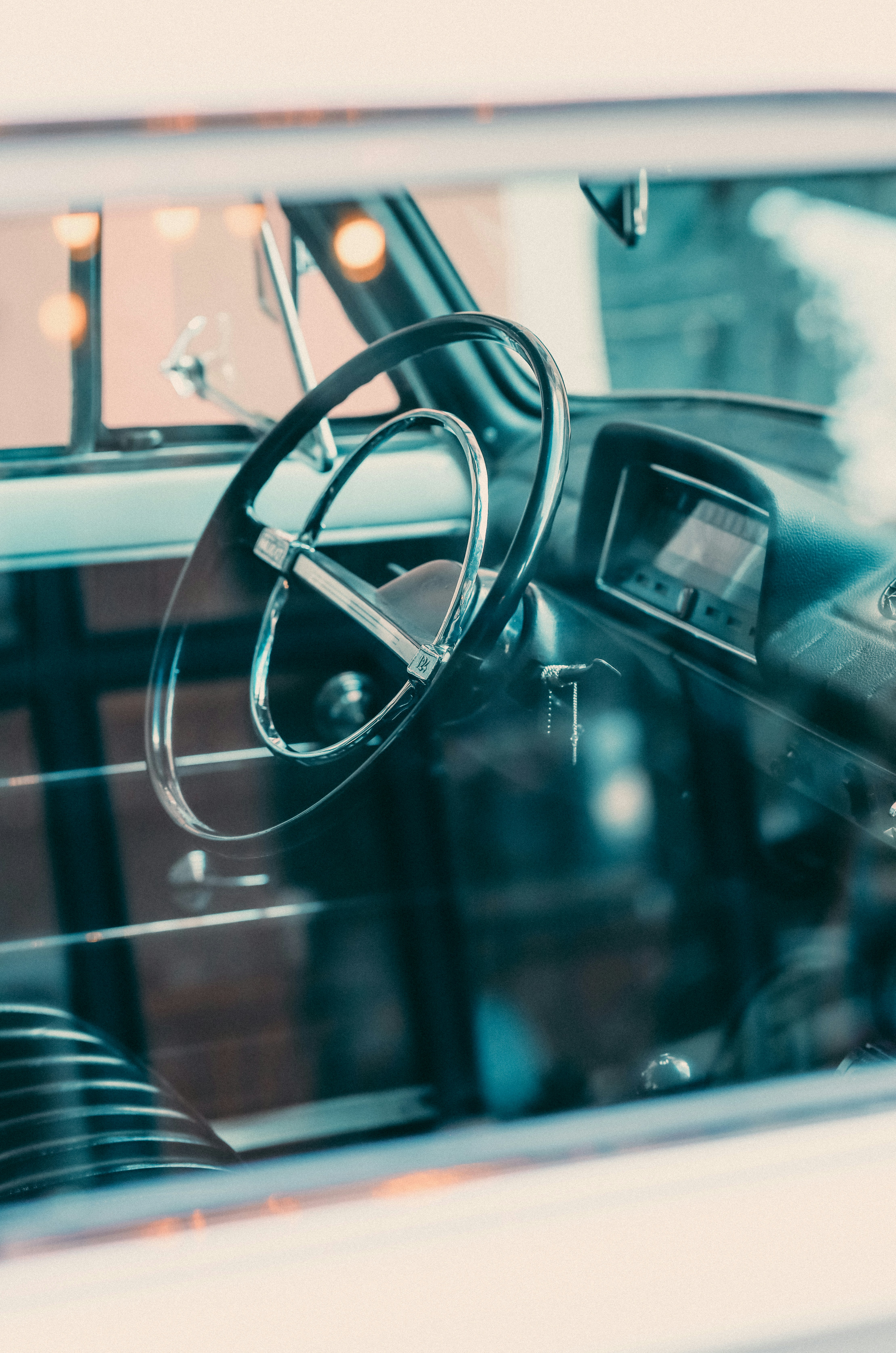 The interior of a car with a steering wheel photo – Free Car Image on ...