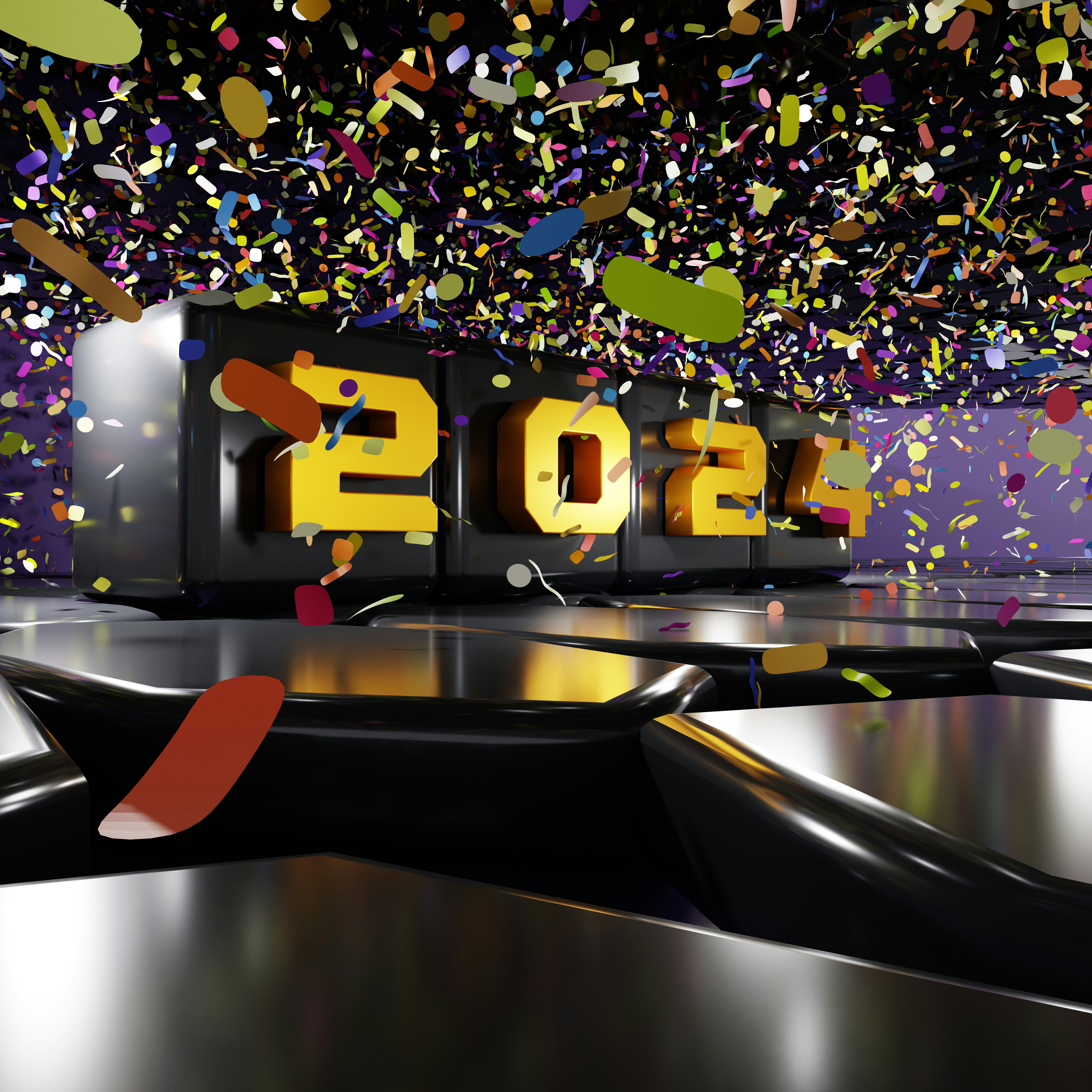 A room filled with lots of confetti and confetti photo – Free Numero 3d ...