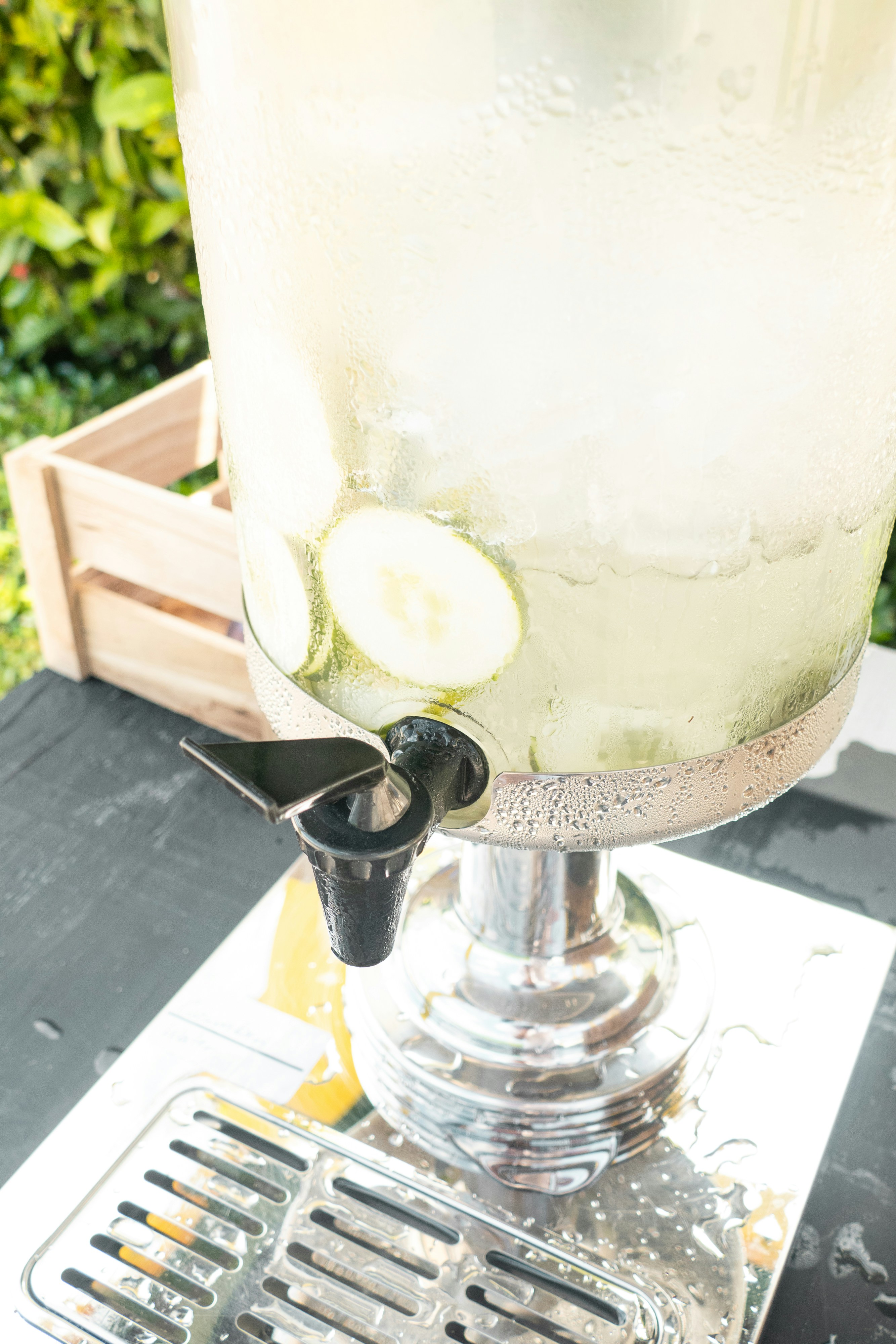 Lemon Glow: Close-Up of a Frosted Beverage Dispenser