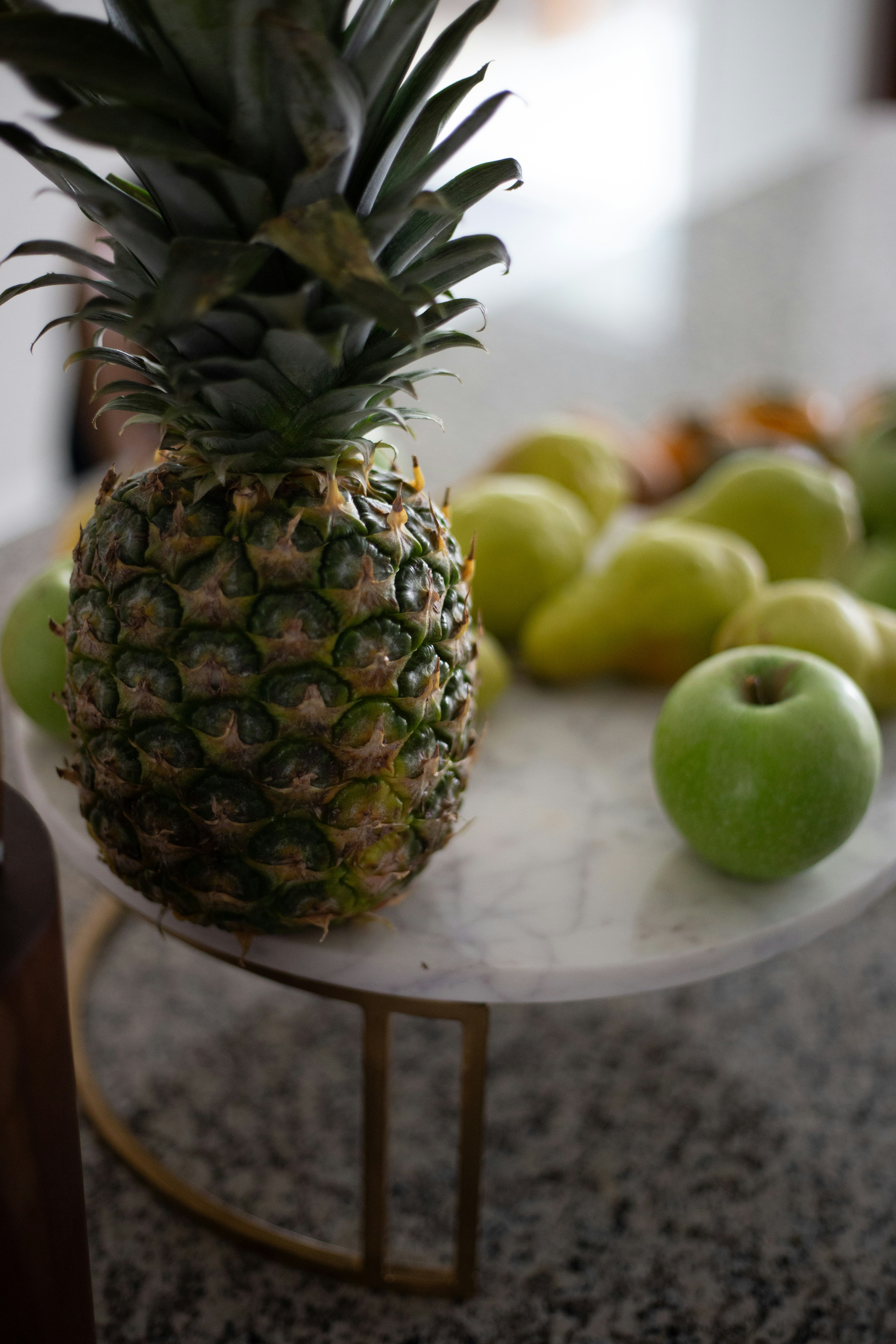 Pineapple in Focus on Marble: A Quiet Fruit Still-Life